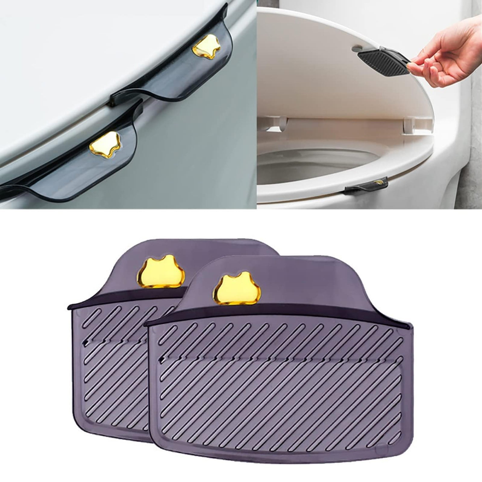 2 Pack Silicone Toilet Seat Lifter Handle with Adjustable Strap - Non ...