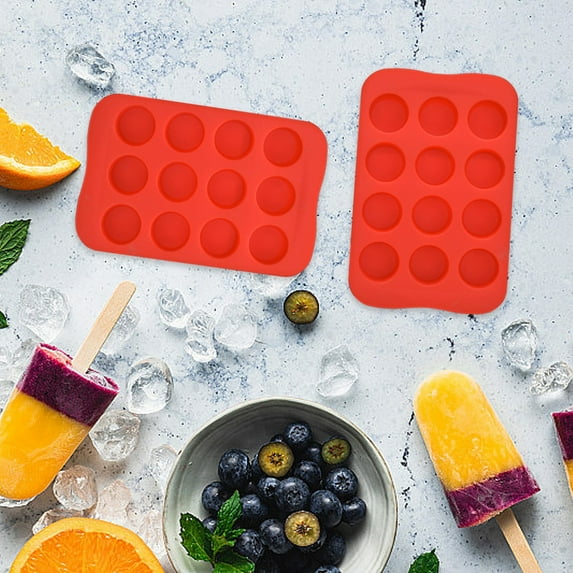 2-Pack Silicone Trays | Easy Release Flexible Ice Mold Box | 12 Cubes ...