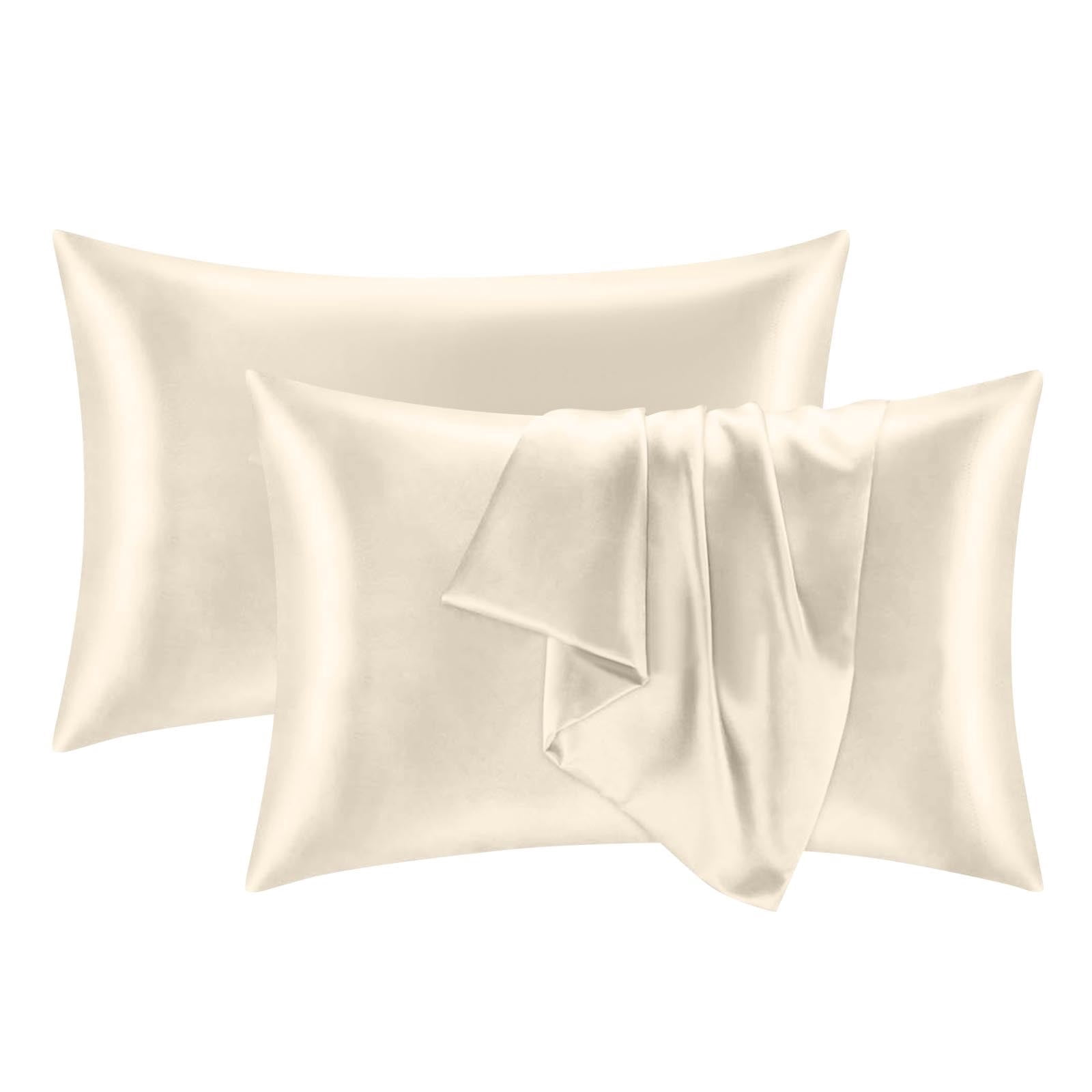 2-Pack Silk Pillowcase With Hidden Zipper Closure, Both Sides Natural ...