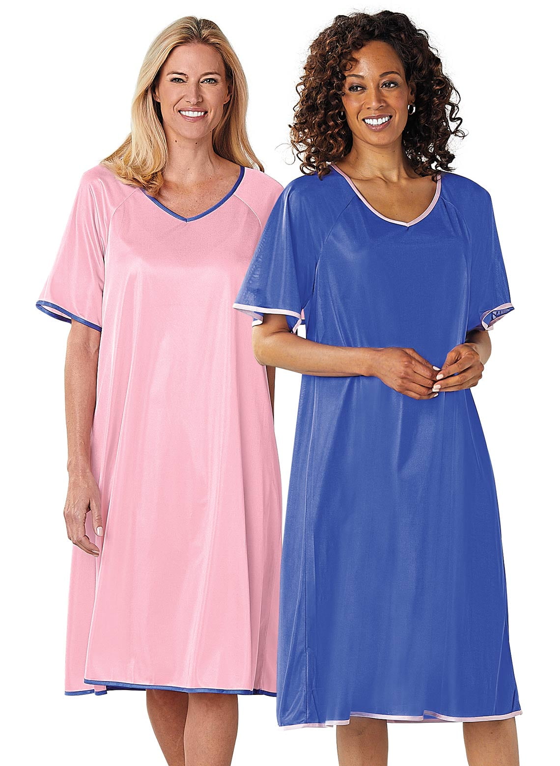 2-Pack Silky Tricot Nightgowns by Cozee Corner - Walmart.com