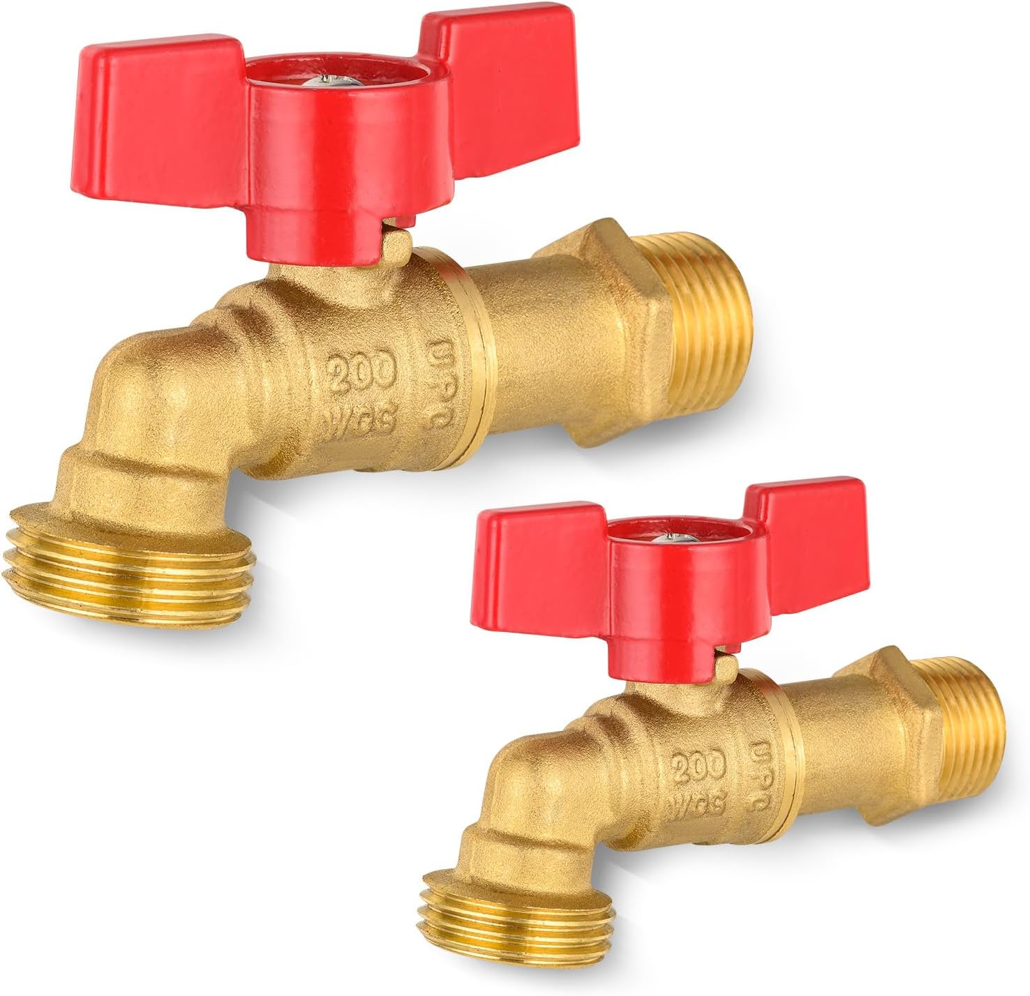 2-Pack Sillcock Long Hose Bibb Valve/Faucet, 3/4" MIP Inlet x 3/4" MHT ...