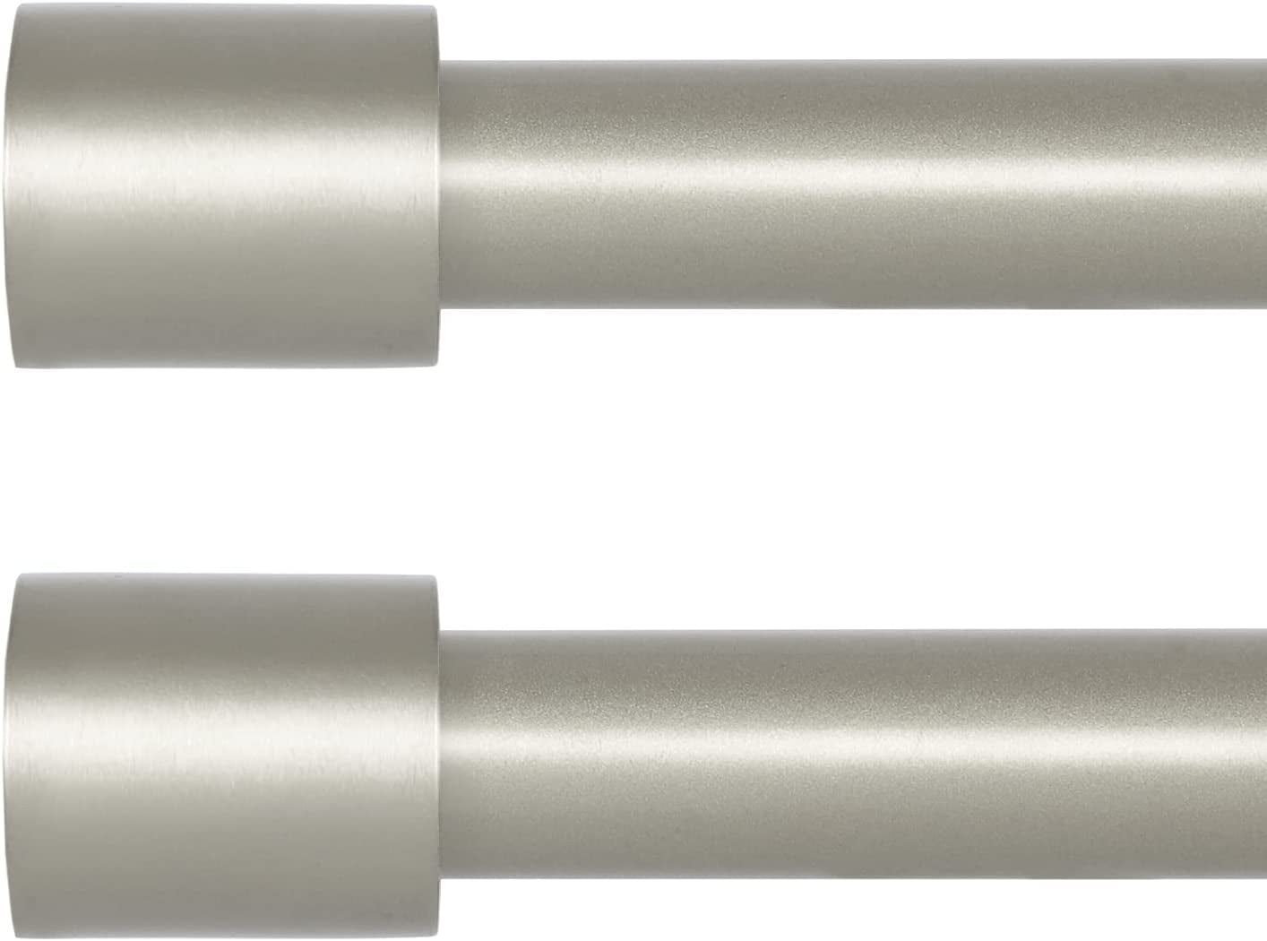 2 Pack Silver Curtain Rods for Windows 48 to 84 Inch(4-7ft),1" Diameter ...