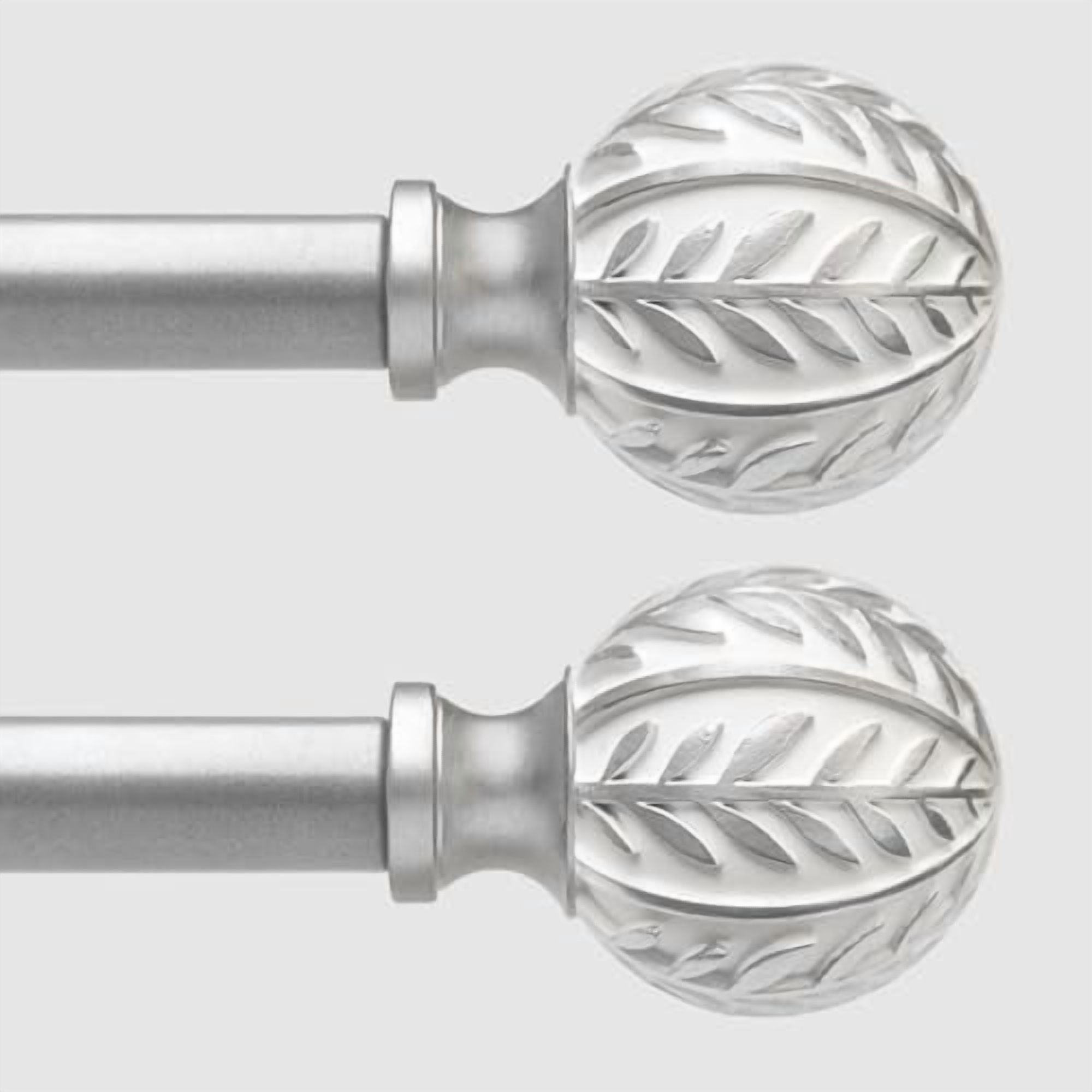 2 Pack Silver Curtain Rods for Windows 48 to 84 inch,1" Adjustable ...