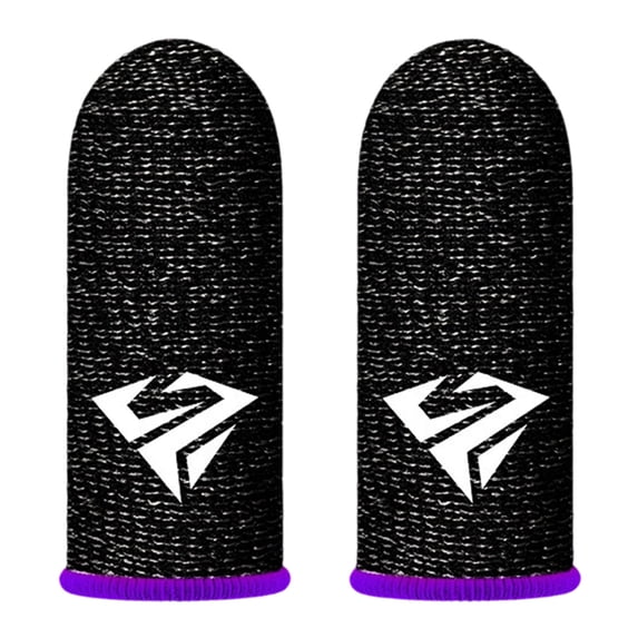 2 Pack Silver Fiber Anti-Sweat Gaming Finger Sleeves Red Breathable ...