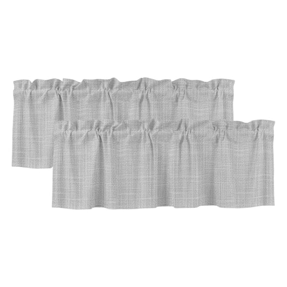 2 Pack Silver Gray Solid Valance for Window Minimalist Cloth Cool Gray ...