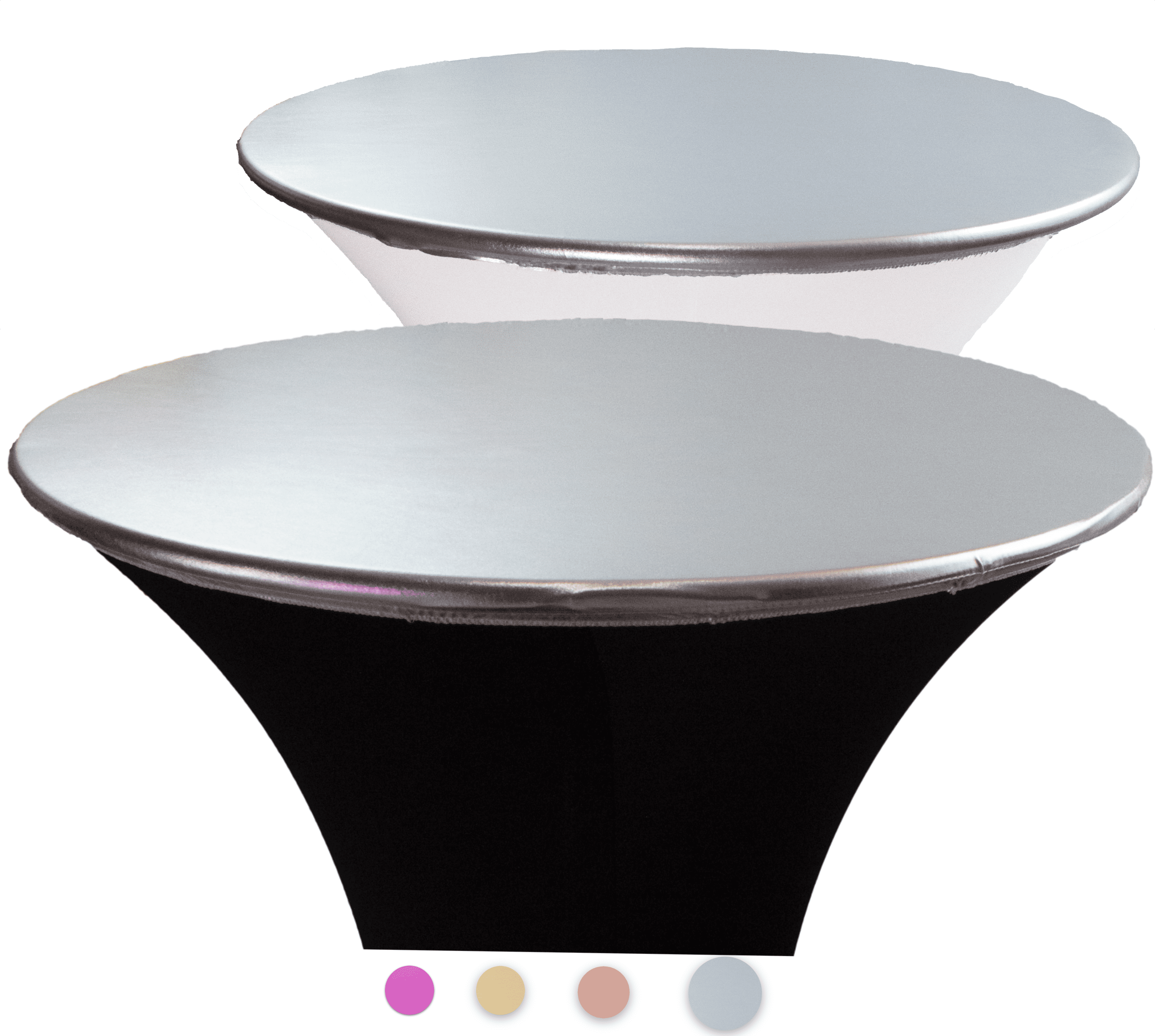 2-Pack Silver Spandex Table Topper Cap (32'') for Round Cocktail Tables ...