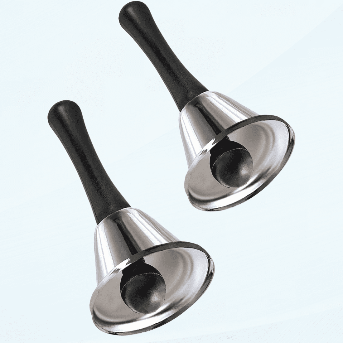 [2 Pack] Silver Steel Call Bells with Handle - Hand Bell Ring, Bed ...