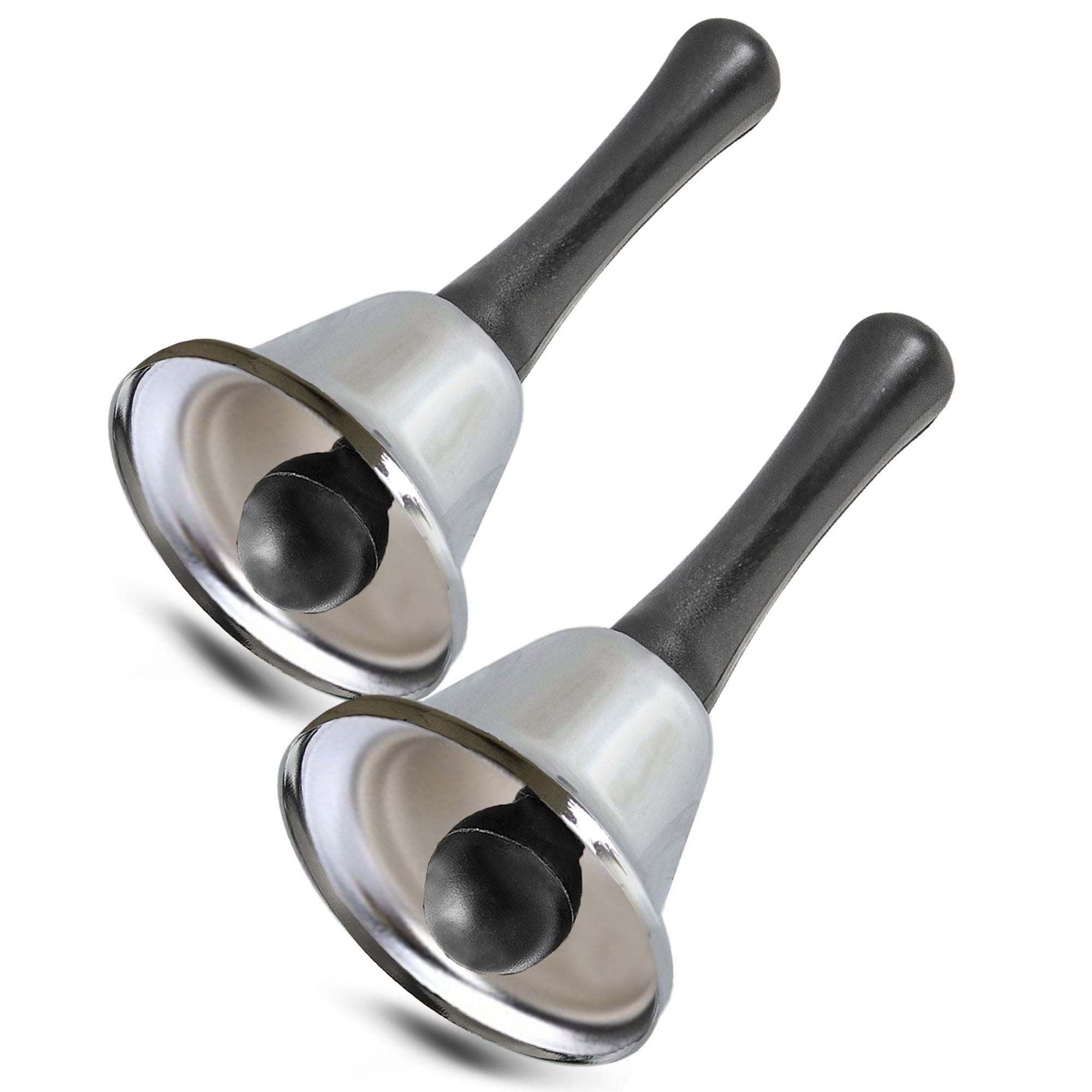 [2 Pack] Silver Steel Call Bells with Handle - Hand Bell Ring, Bed ...