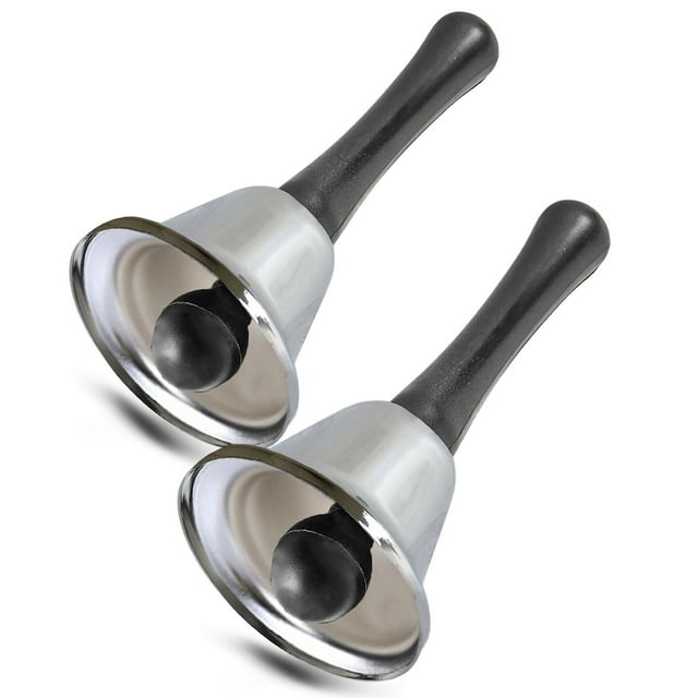 [2 Pack] Silver Steel Call Bells with Handle - Hand Bell Ring, Bed ...