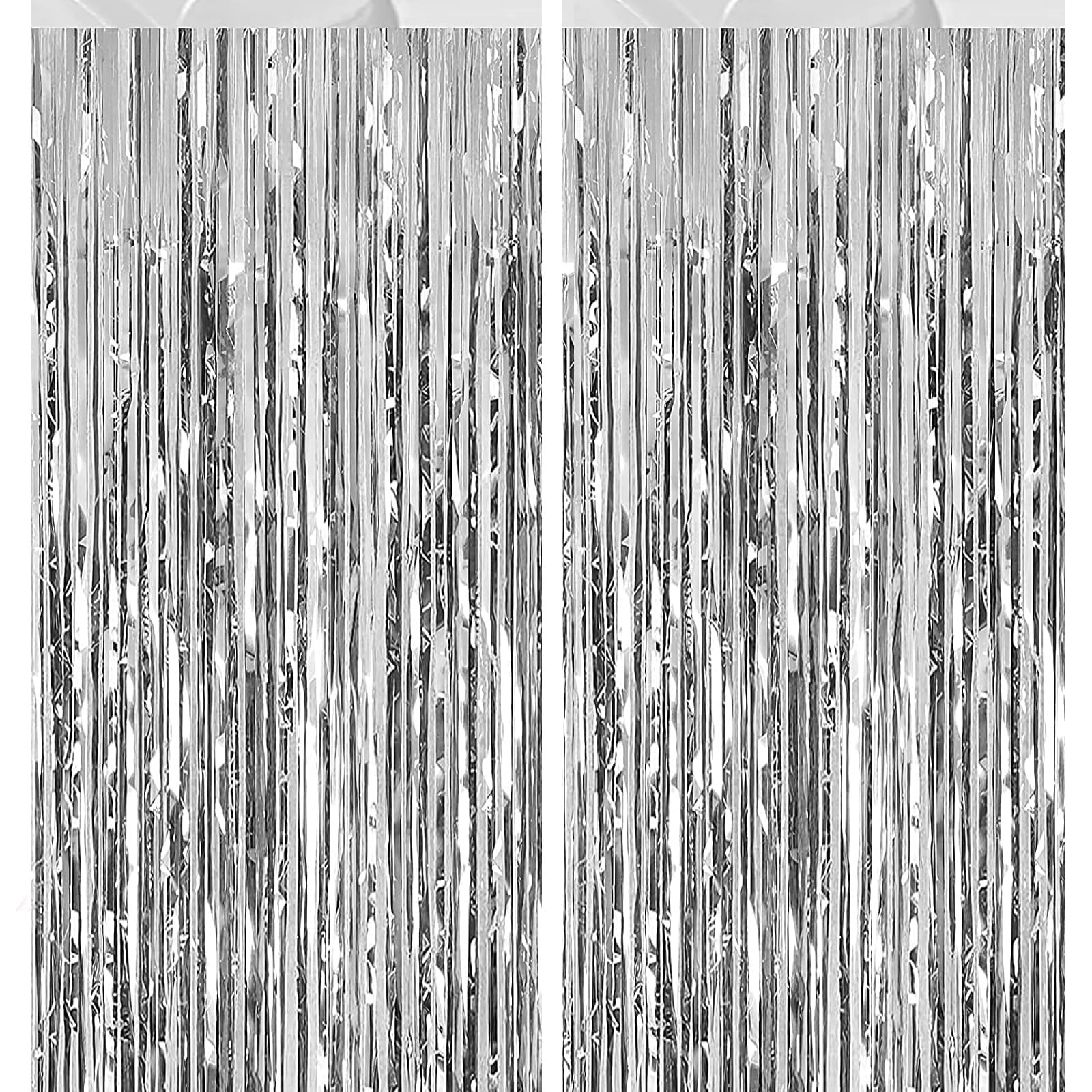 2 Pack Silvery TWE5 Tinsel Curtain Party Backdrop Decorations, Metallic ...