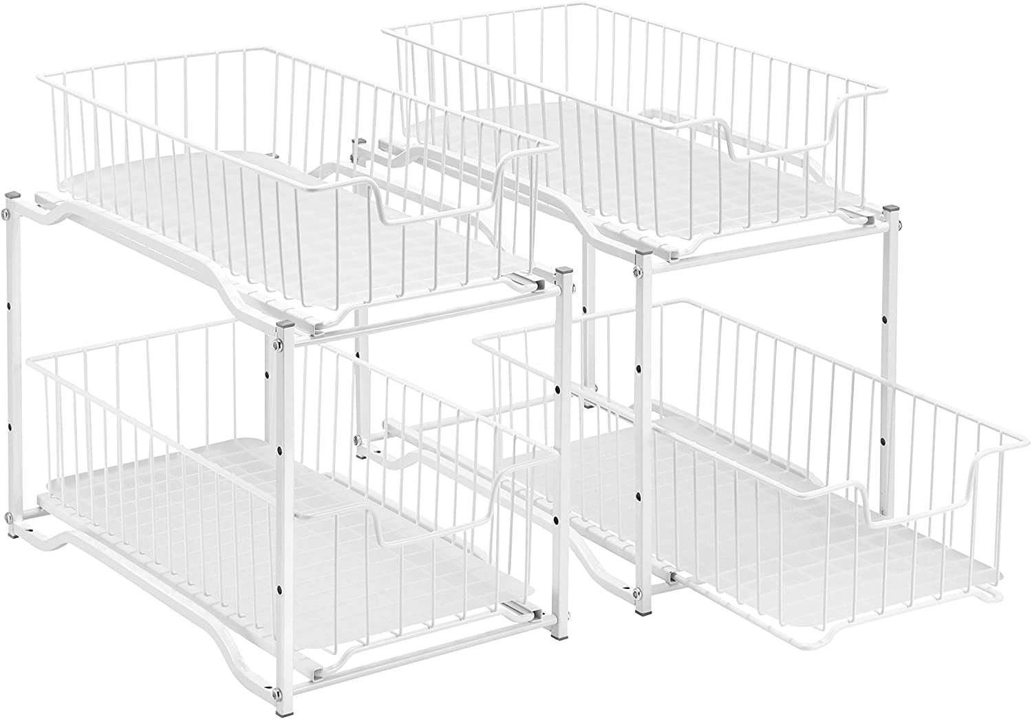 2 Pack Simple Trending Stackable 2 Tier Under Sink Cabinet Organizer ...