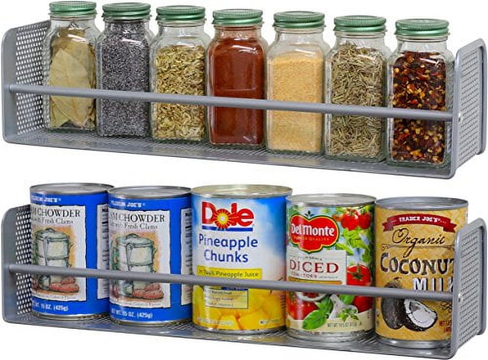 2 Pack - SimpleHouseware Wall Mounted Spice Rack, Silver - Walmart.com