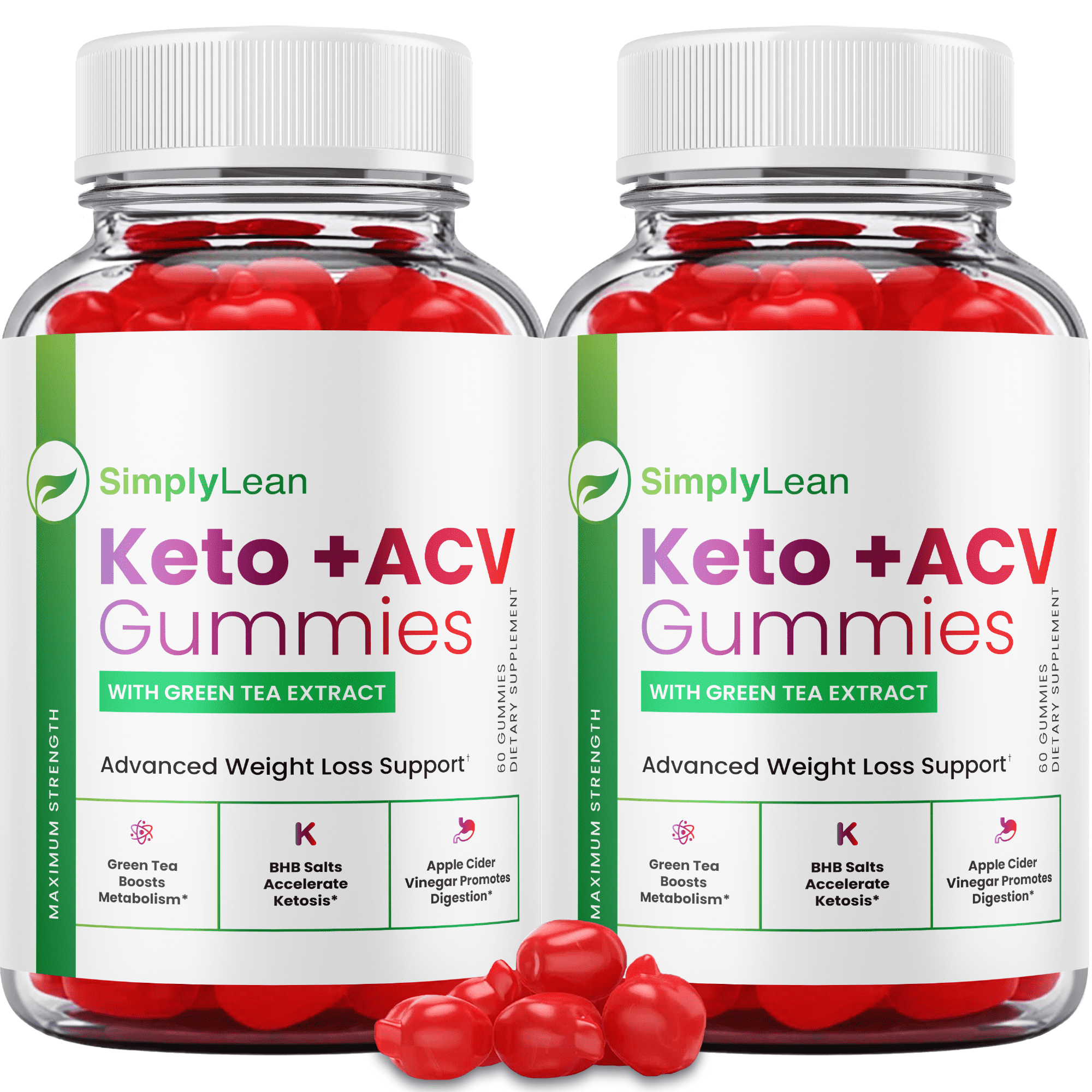 (2 Pack) SimplyLean Keto ACV Simply Lean ACV Gummies Weight Loss Apple ...