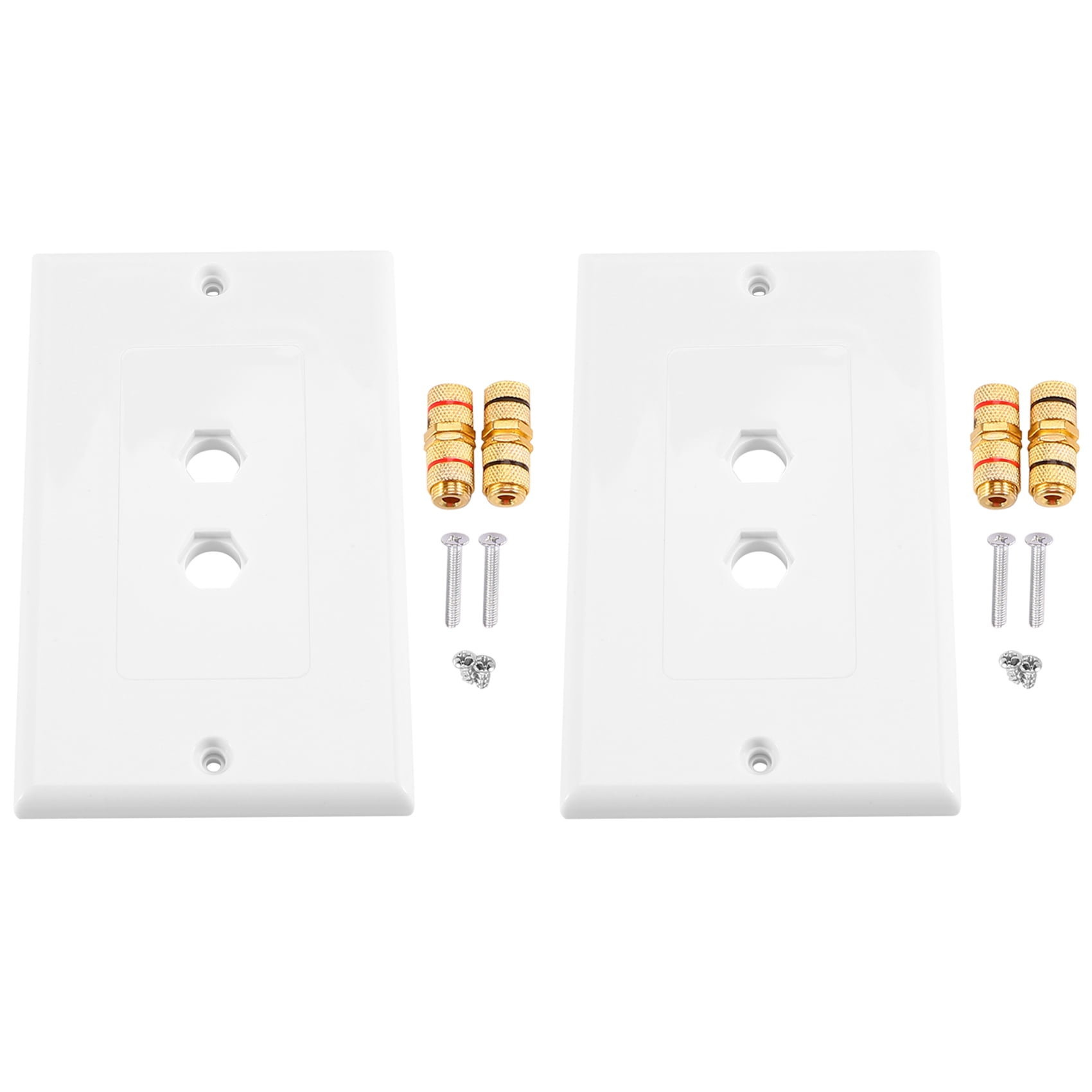2 Pack Single Gang 1.0 Speaker Wire Wall Plate (Banana Plug Plate) for ...