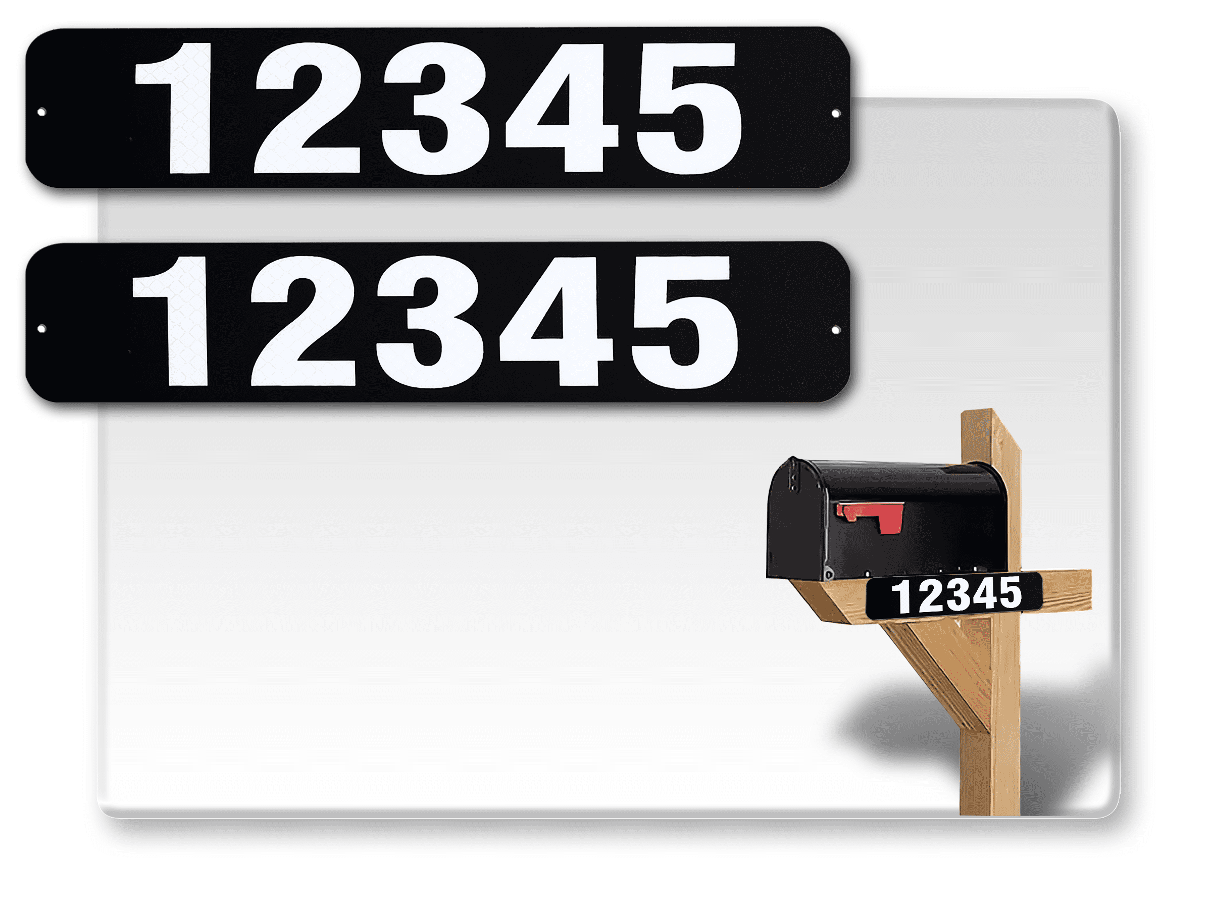 2 Pack Single Sided Customized Horizontal 911 Emergency Mailbox Address ...