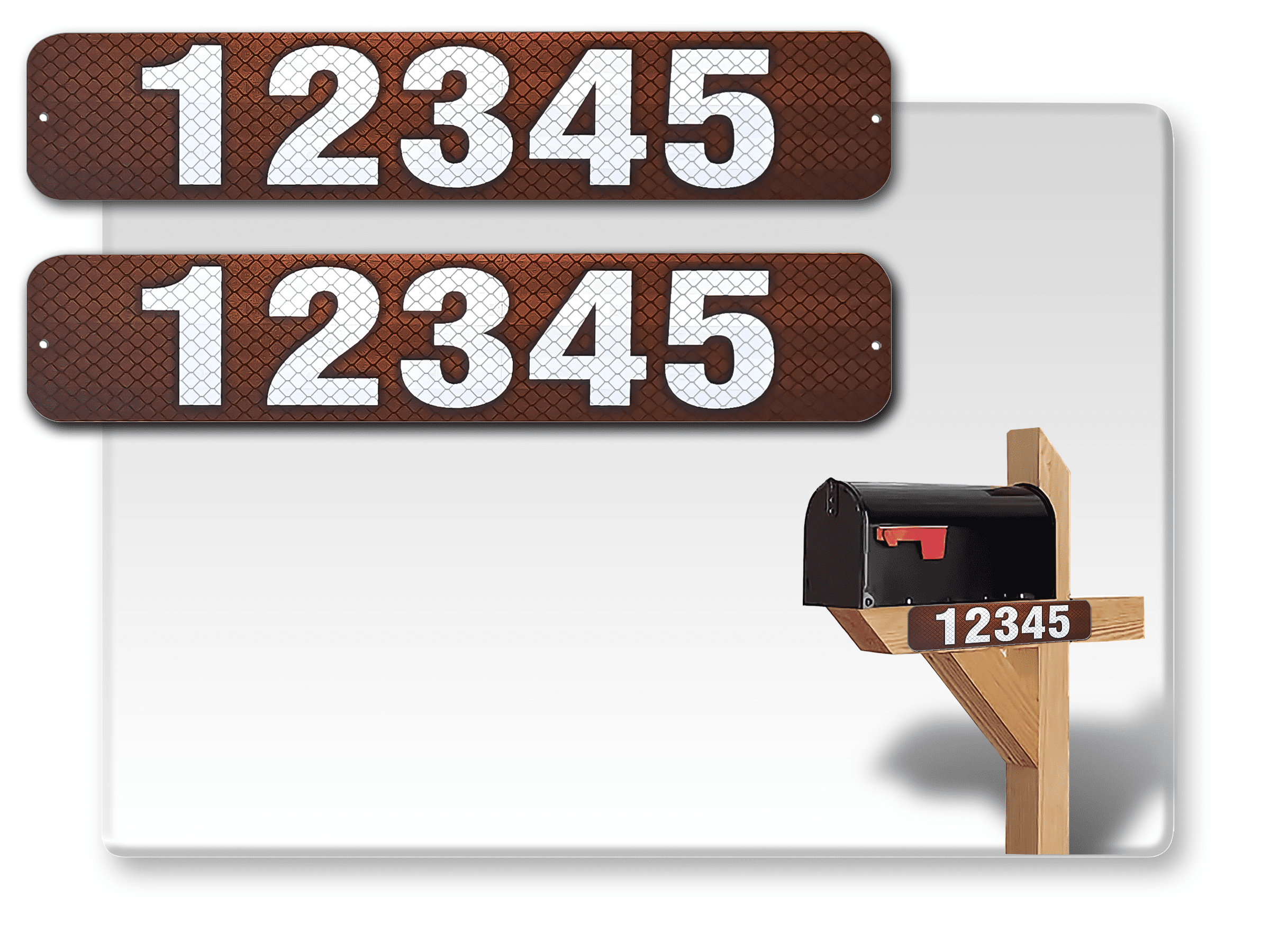 2 Pack Single Sided Customized Horizontal 911 Emergency Mailbox Address ...
