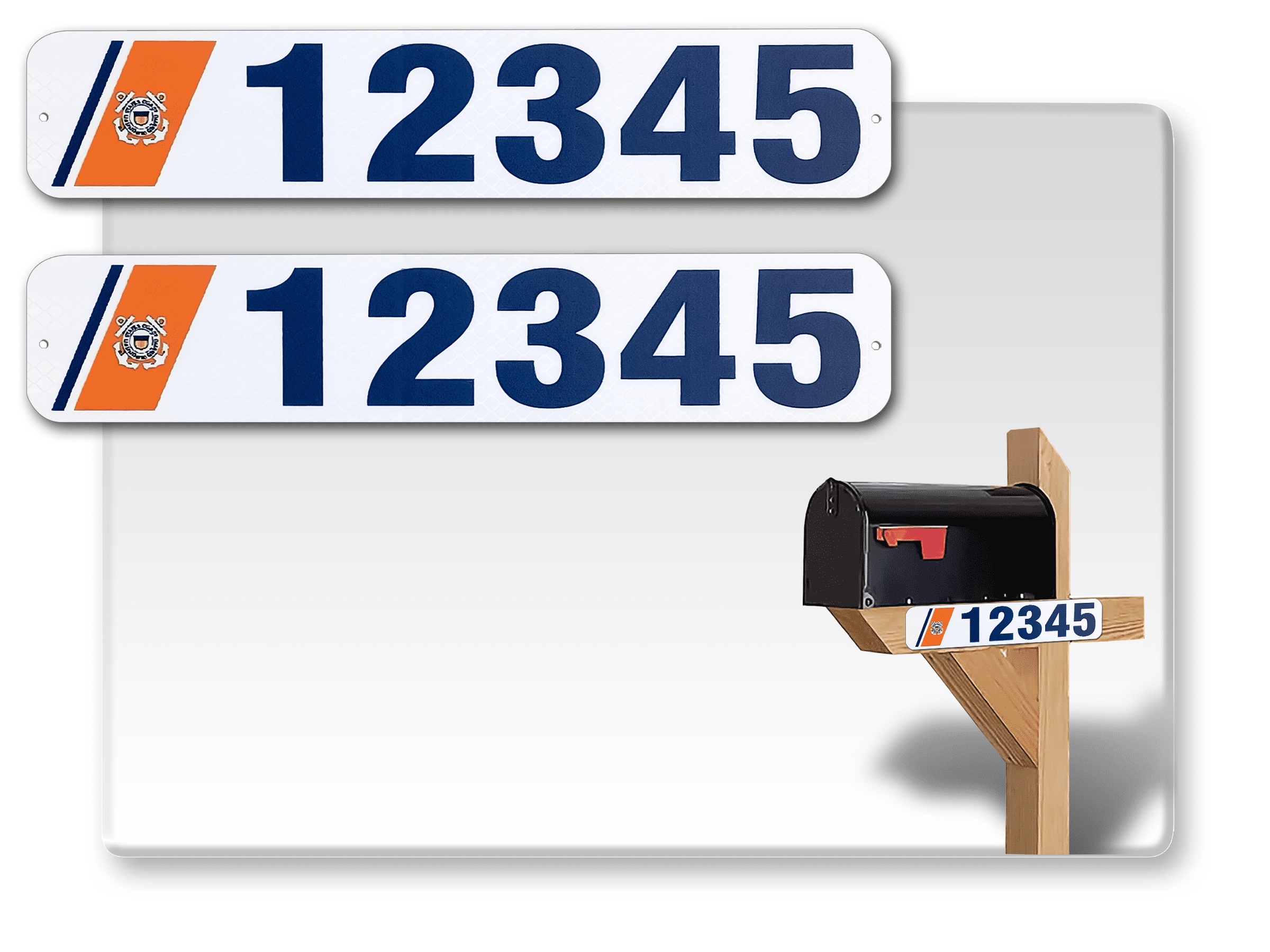 2 Pack Single Sided Customized Horizontal 911 Emergency Mailbox Address ...