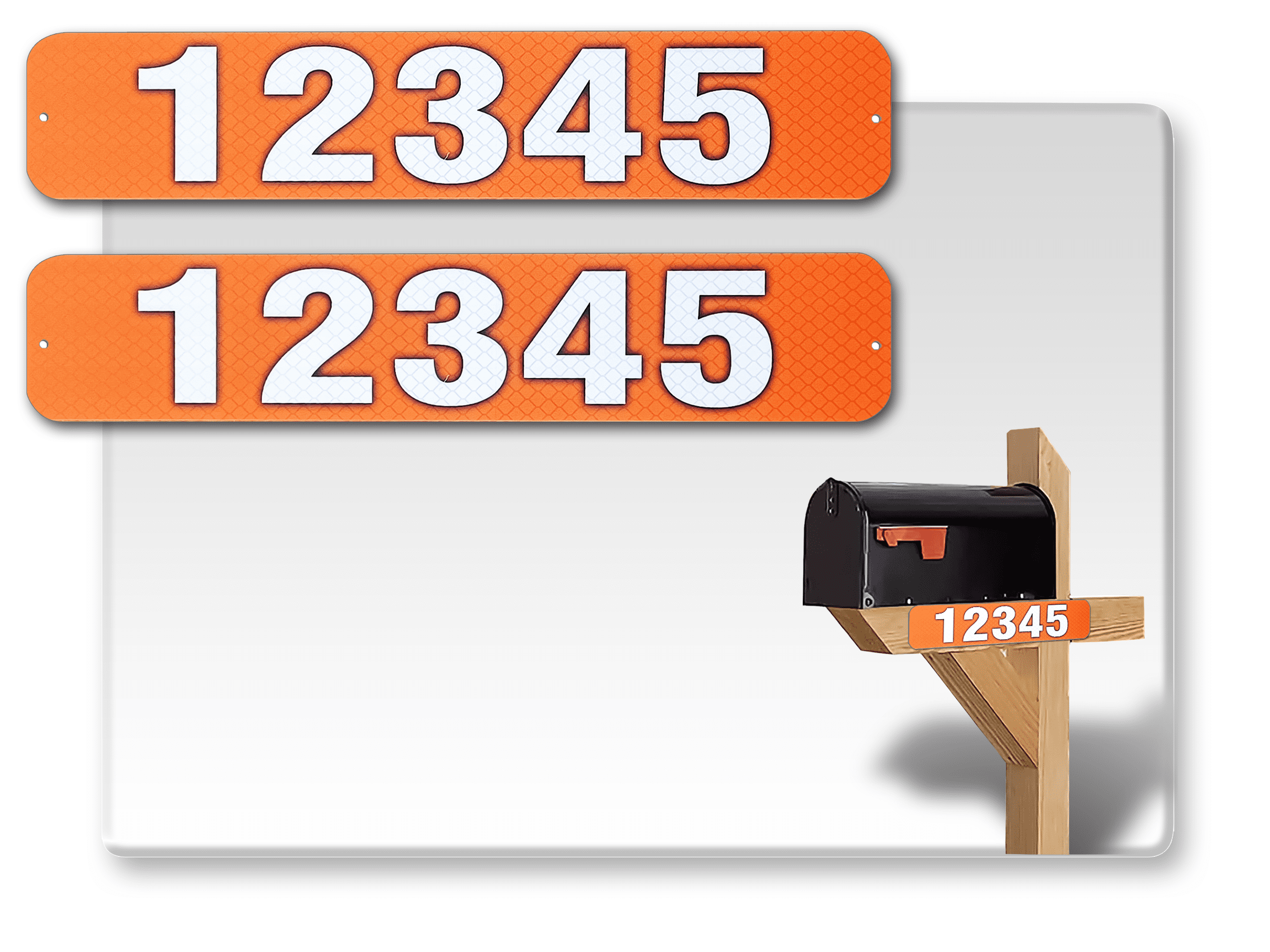 2 Pack Single Sided Customized Horizontal 911 Emergency Mailbox Address ...