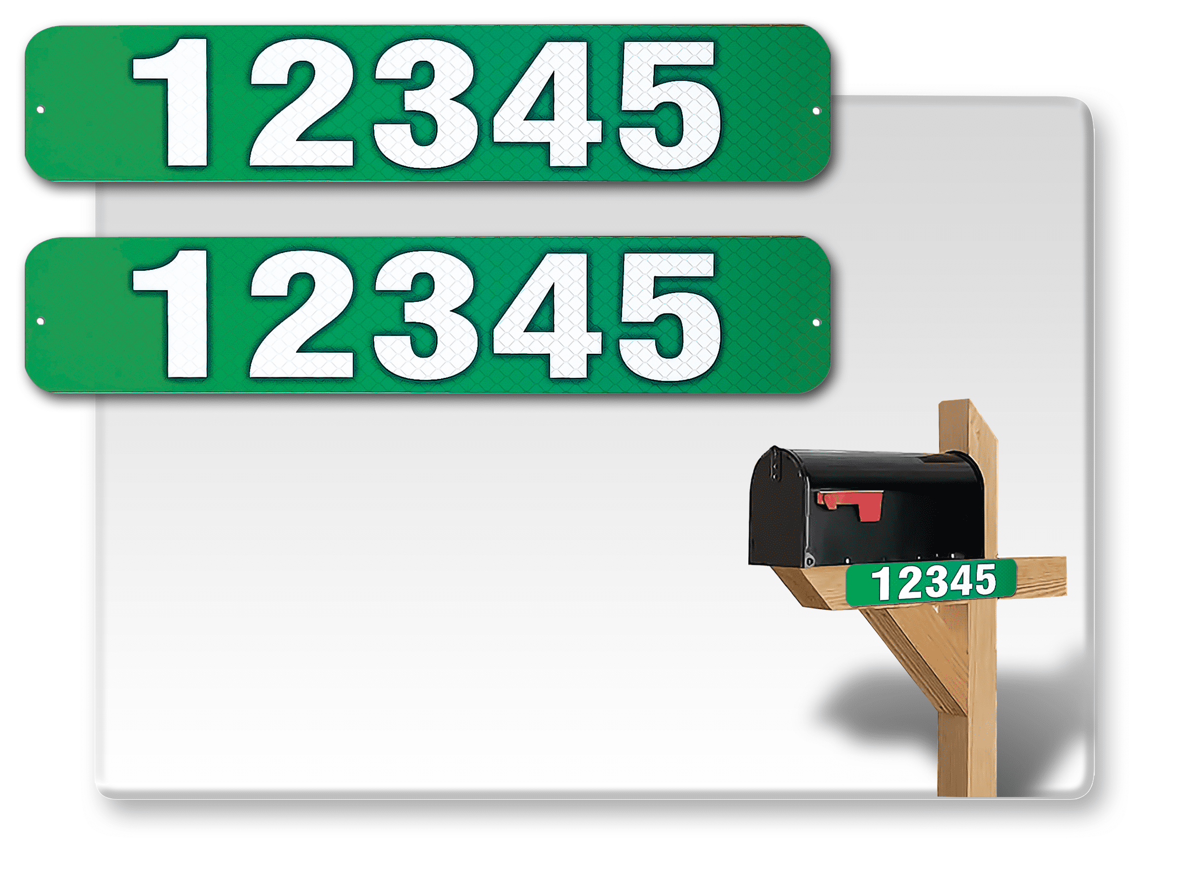 2 Pack Single Sided Customized Horizontal 911 Emergency Mailbox Address ...