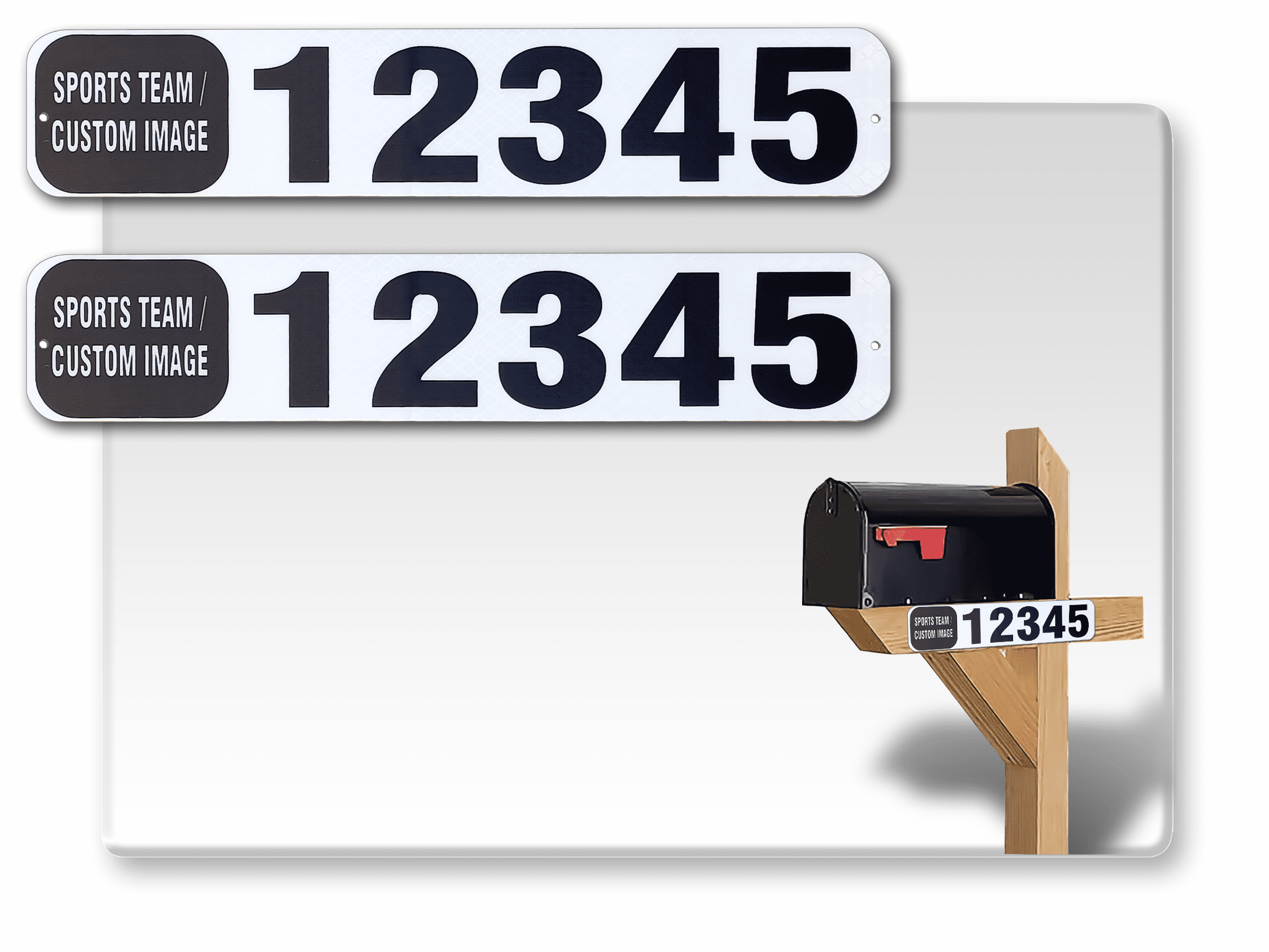 2 Pack Single Sided Customized Horizontal 911 Mailbox Address Numbers ...