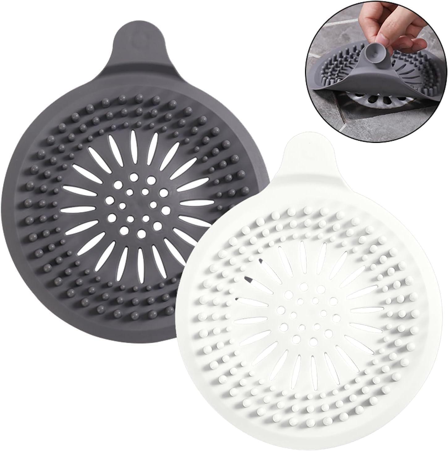 2 Pack, Sink Drain, Drain Protector with Suction Cup, Durable Silicone ...