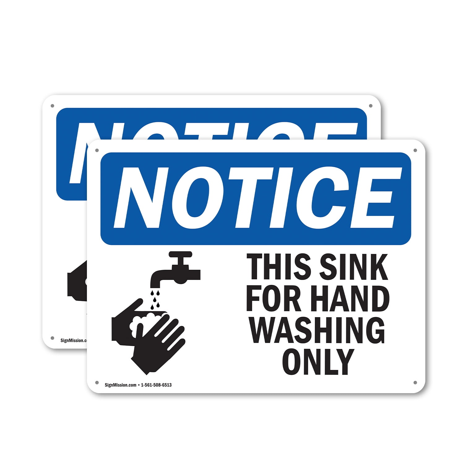(2 Pack) This Sink For Hand Washing Only With Symbol OSHA Notice Sign ...