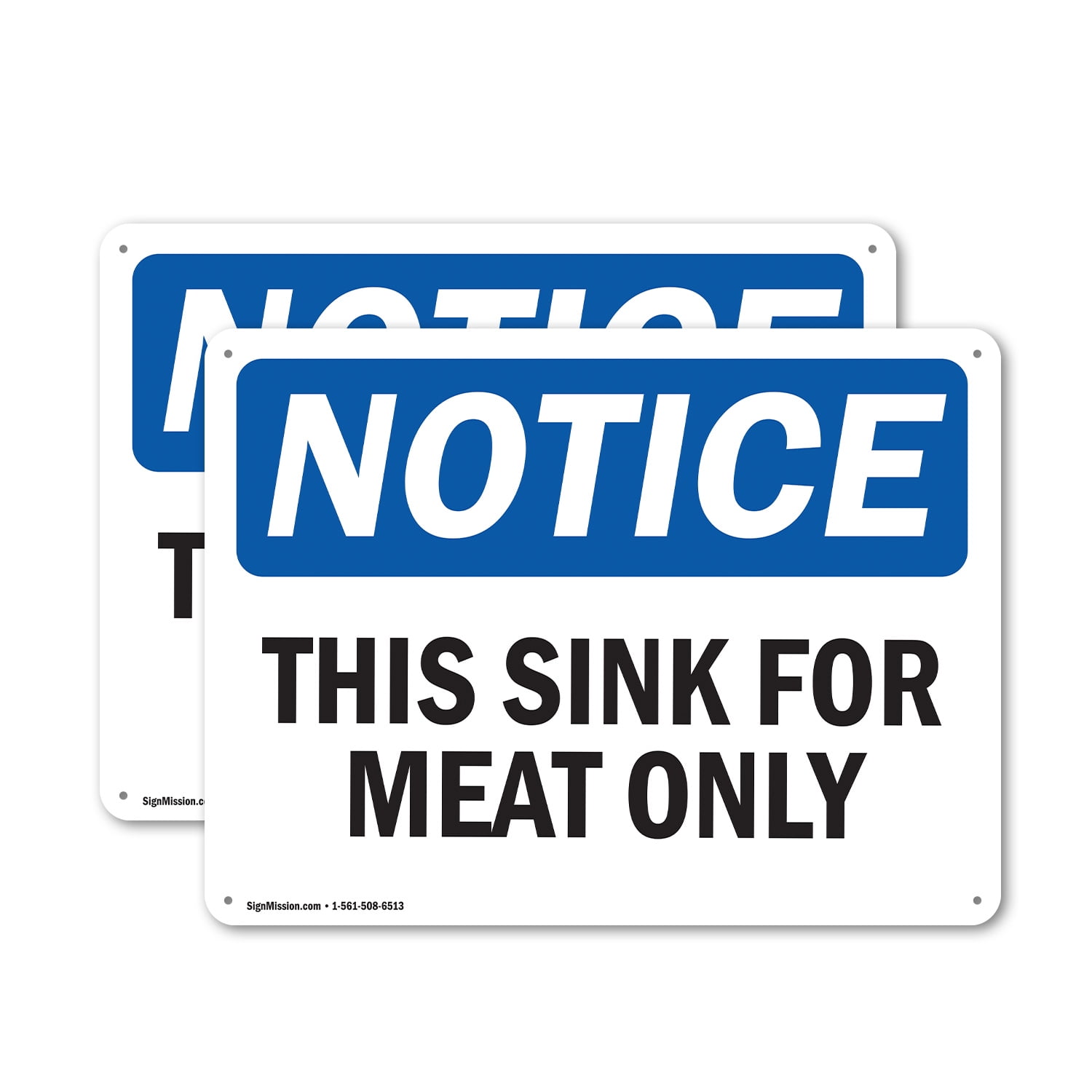 (2 Pack) This Sink For Meat Only OSHA Notice Sign 24 Inch X 18 Inch ...