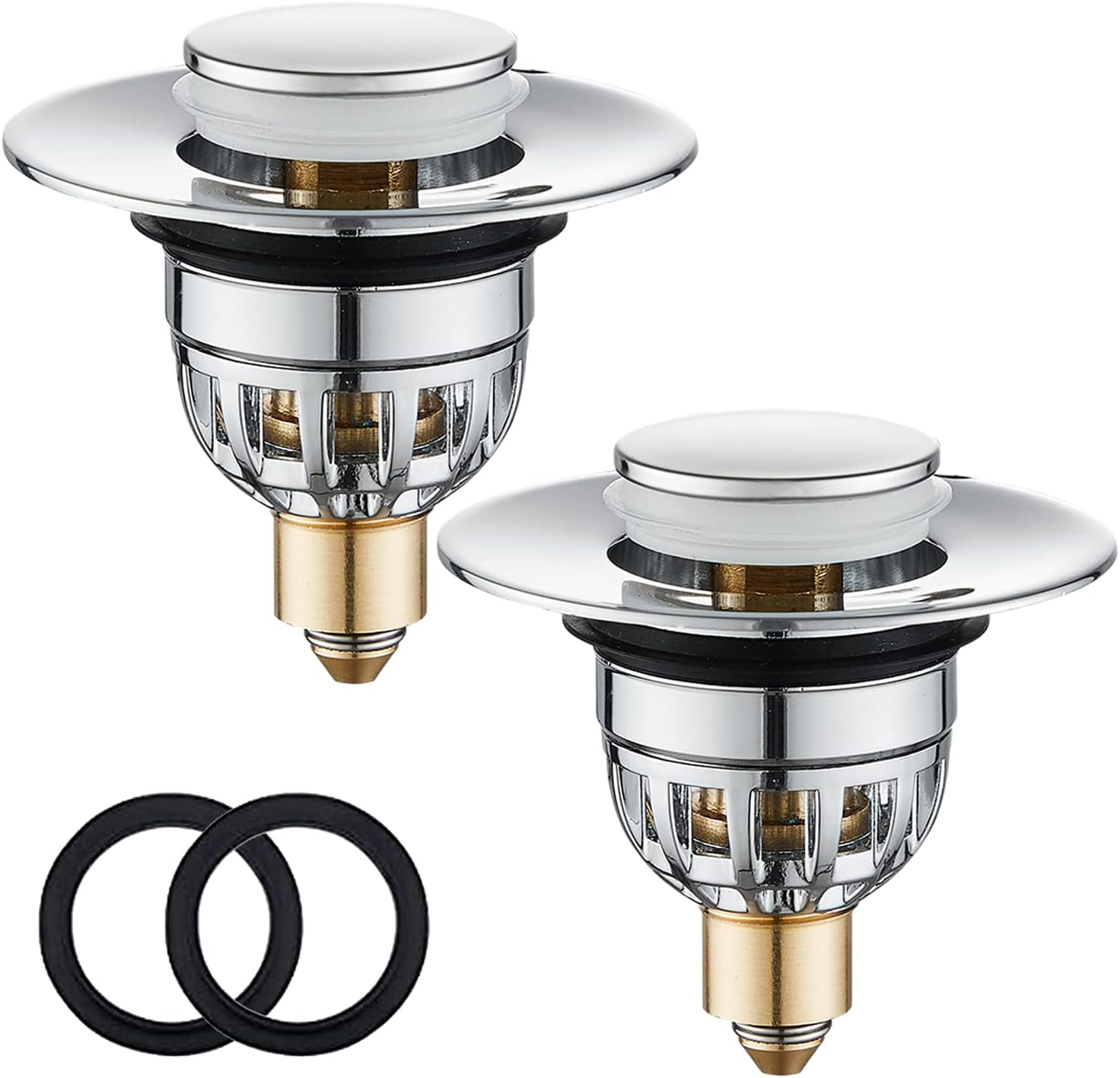 2 Pack Sink Plugs Bathroom Plug, Stainless Steel Bathroom Basin Plug ...