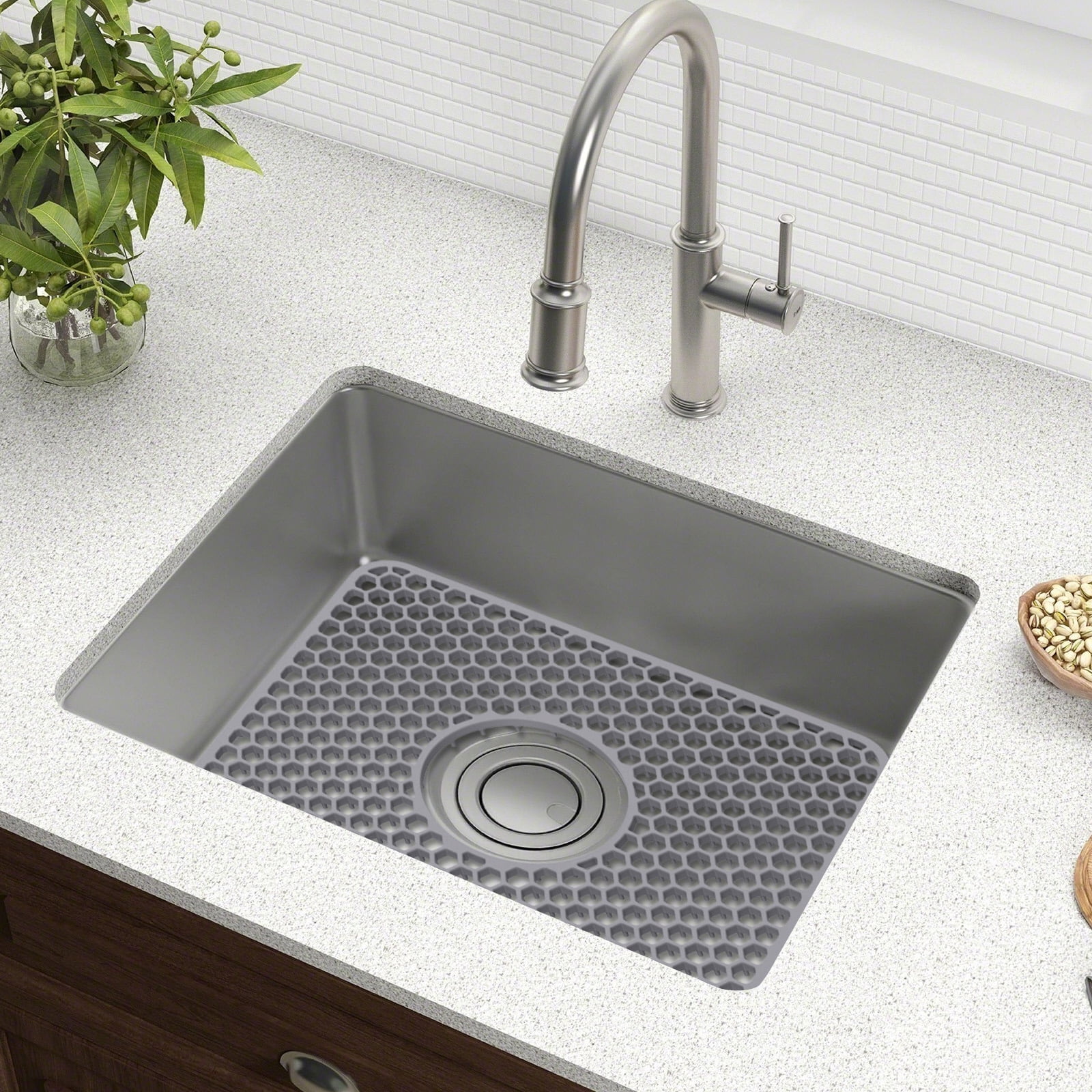 2 Pack Sink Protectors for Kitchen Sink, 13.58" x 13.58"" Dish Rack ...