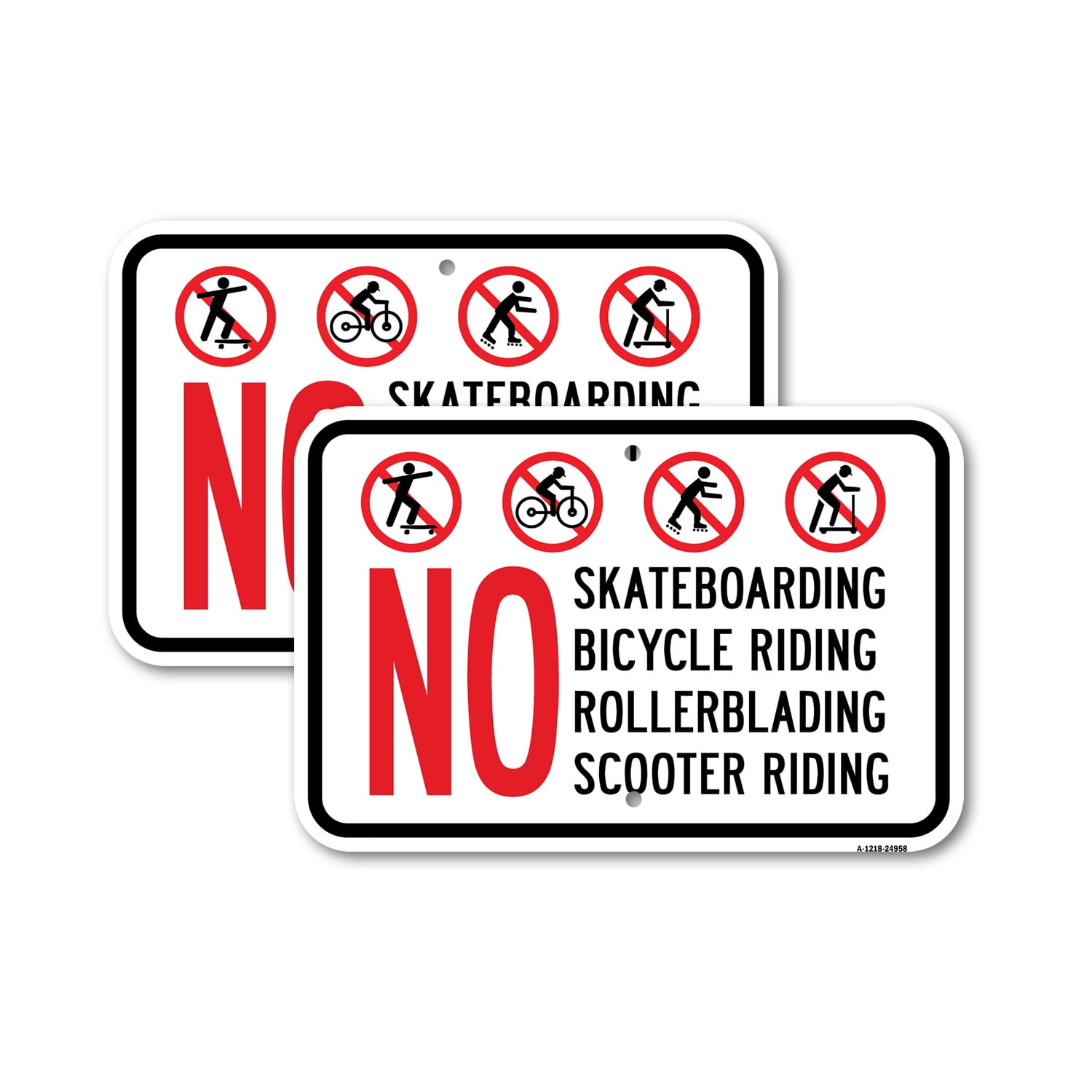 (2 Pack) No Skateboarding No Bicycle Riding No Rollerbladin | 18" X 24 ...