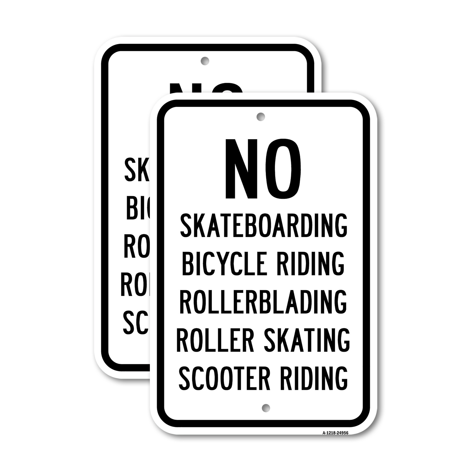 (2 Pack) No Skateboarding Bicycle Riding Rollerblading R | 18" X 24 ...