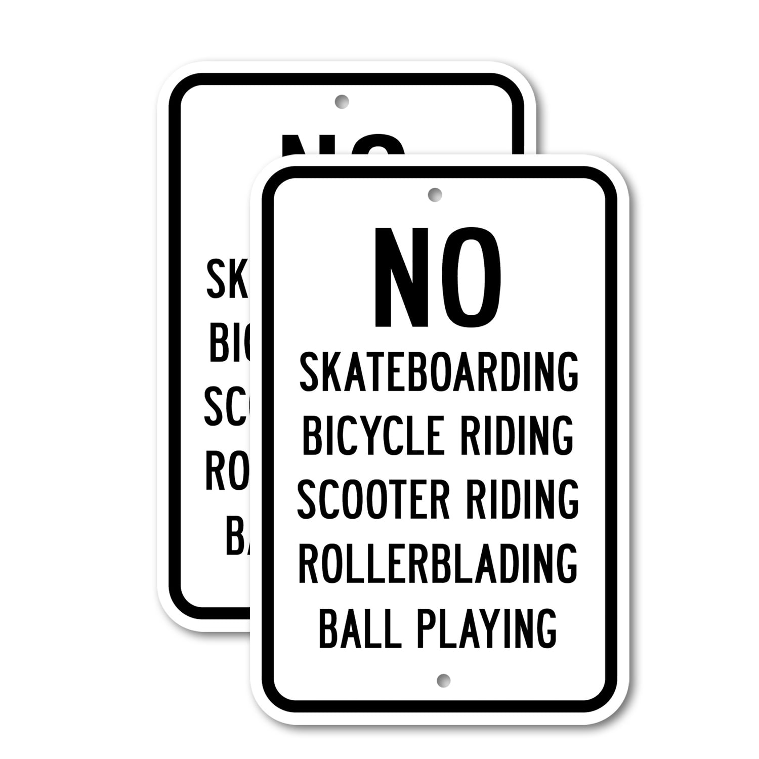 (2 Pack) No Skateboarding, Bicycle Riding, Scooter Riding ...