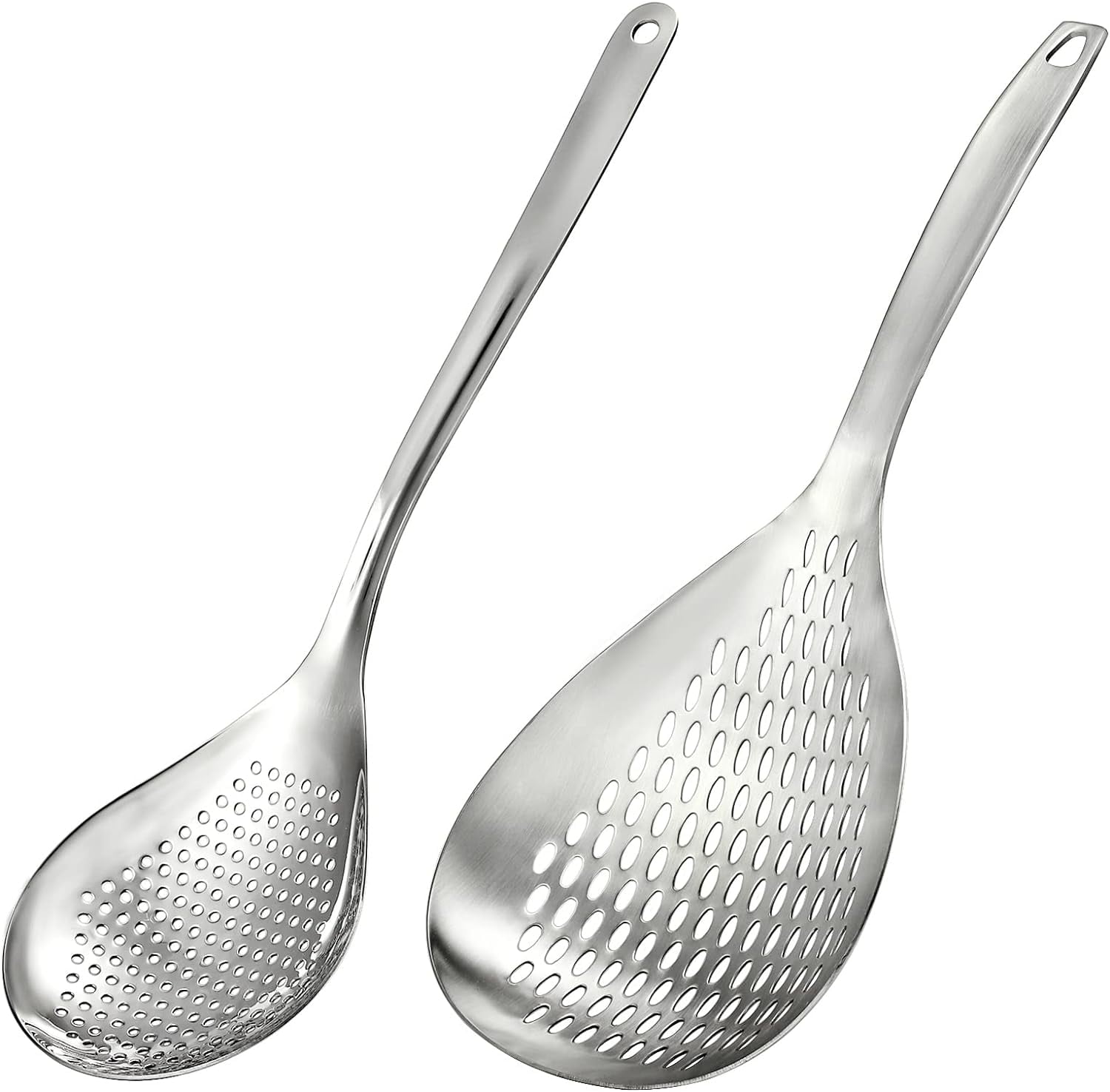 2 Pack Skimmer Slotted Spoon, 13.6 Inch Large Stainless Steel Skimmer ...