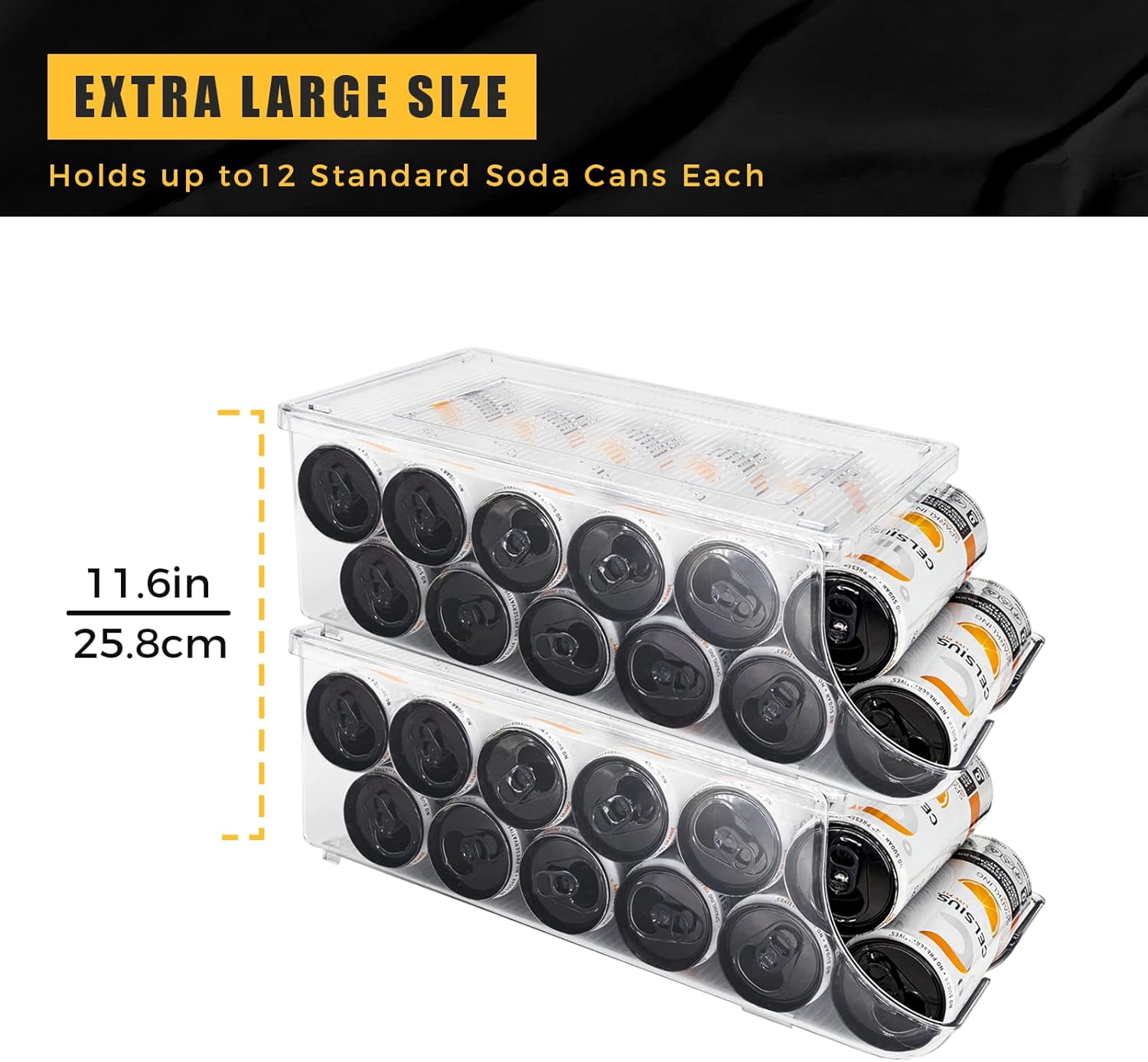 2 Pack Skinny Can Organizer & 2 Pack Tall Cans of 16oz & 17oz Organizer ...