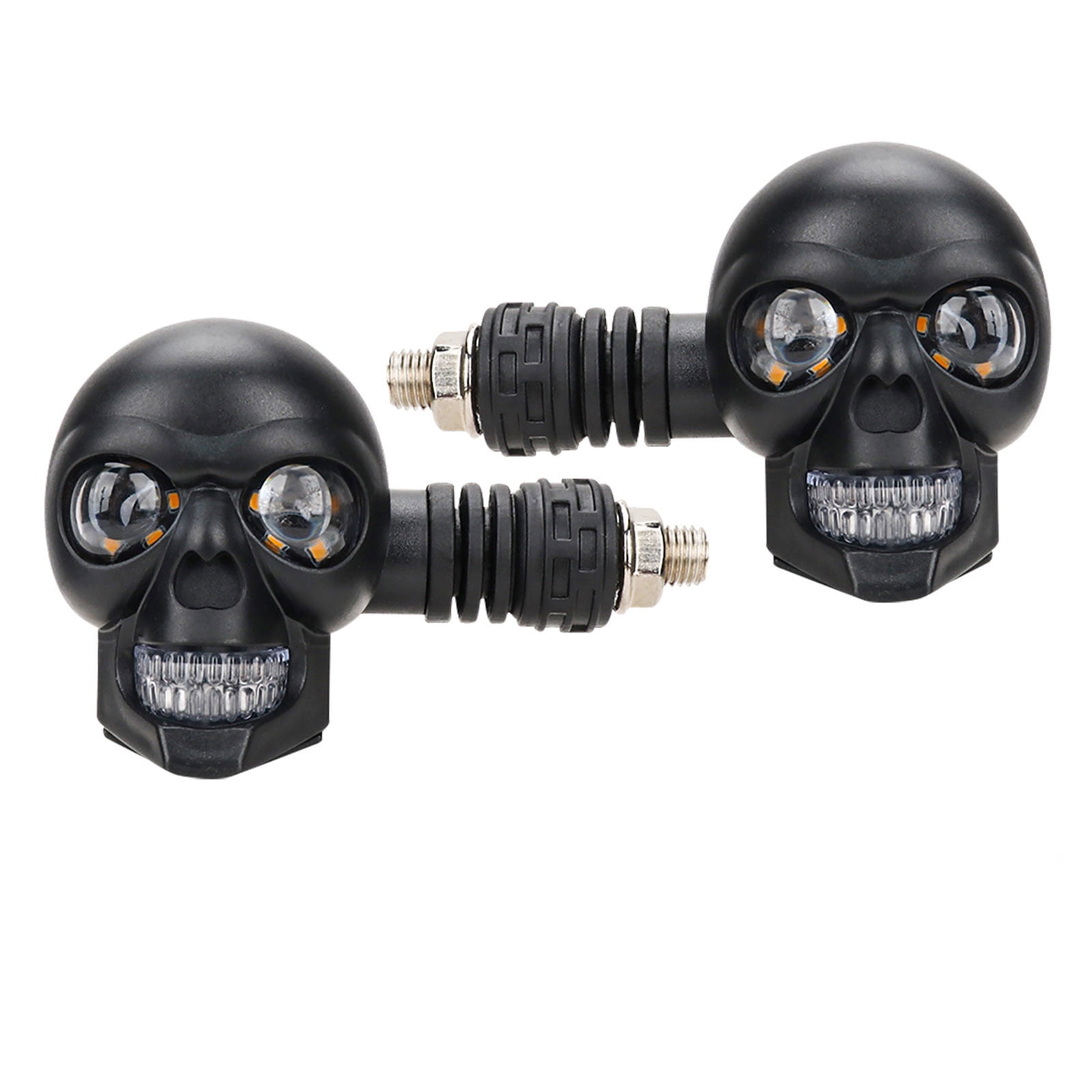 2-Pack Skull LED Turn Signals | Daytime Running Lights with Amber ...