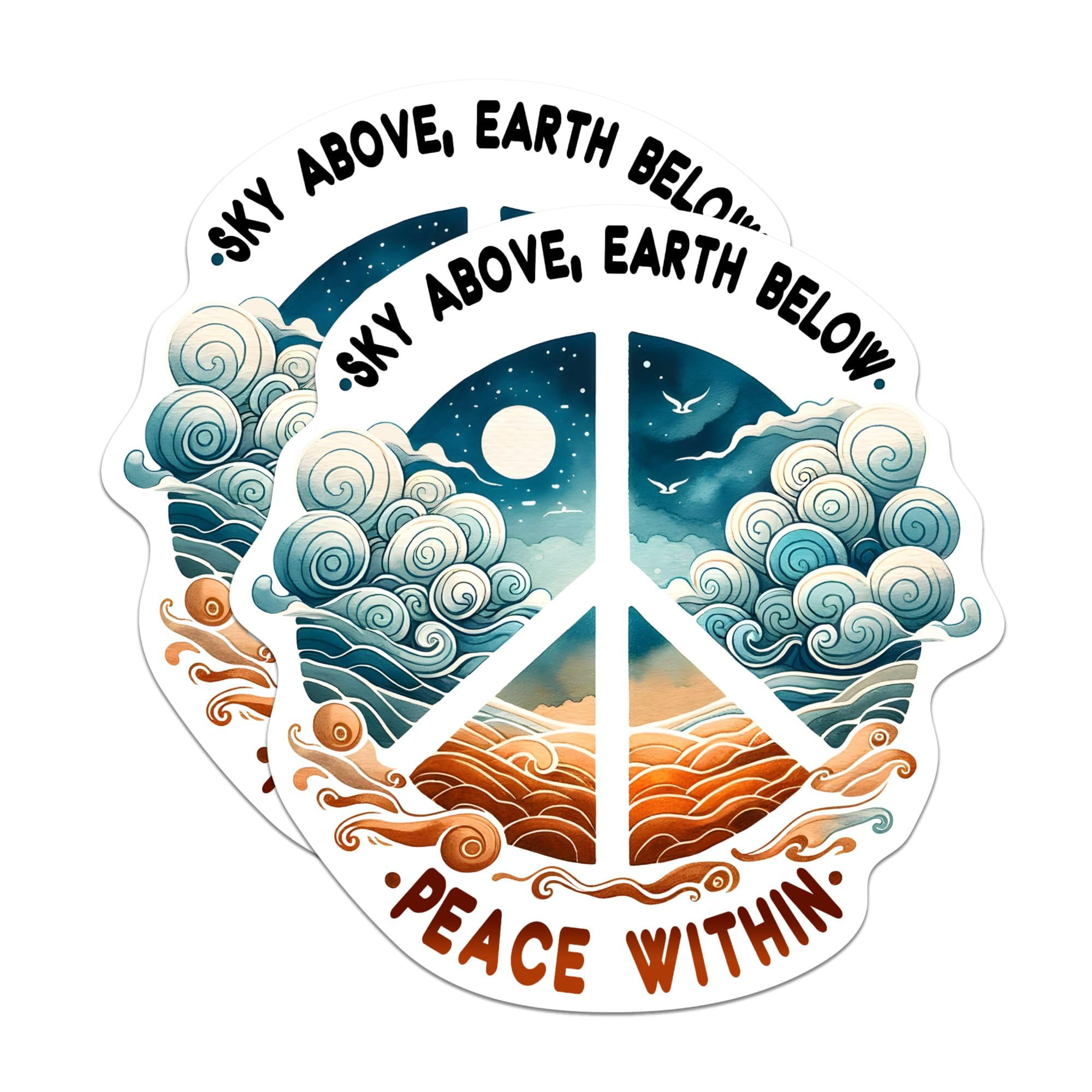 (2 Pack) Sky above Earth below Peace Within Magnets - Zen Peace ...