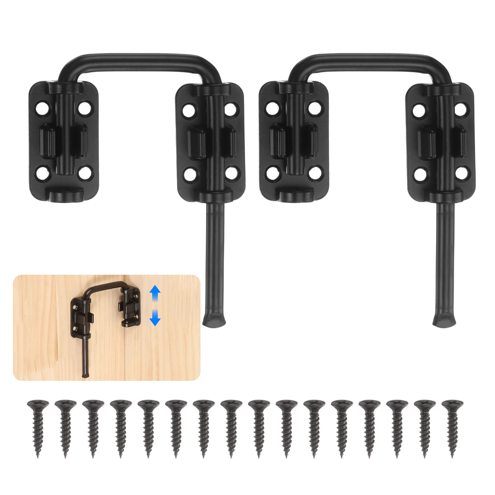 2 Pack Sliding Door Loop Lock Latch, 2.42 Inch Flexible U-Shaped Latch ...