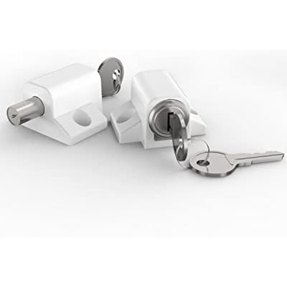 , 2 Pack Sliding Door Window , Push-in Key , Door Locks for Home Office ...