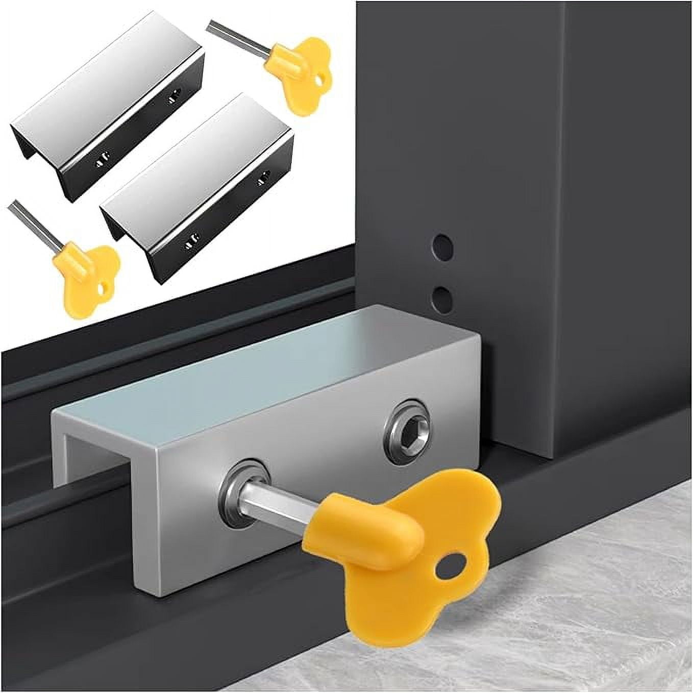 2 Pack Sliding Window Locks with Key for Security, Adjustable Glass ...