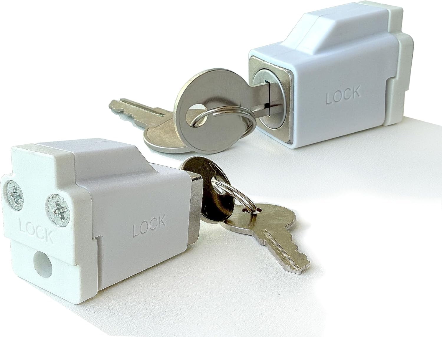 2 Pack Sliding Window Stopper Lock with 2 Keysfor Thickness 1/4" Small ...
