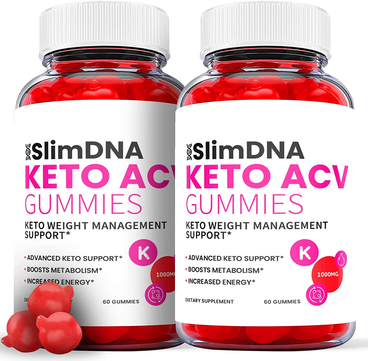 Slim DNA Keto ACV Gummies (2 Pack) - Diet Supplement for Weight Loss ...