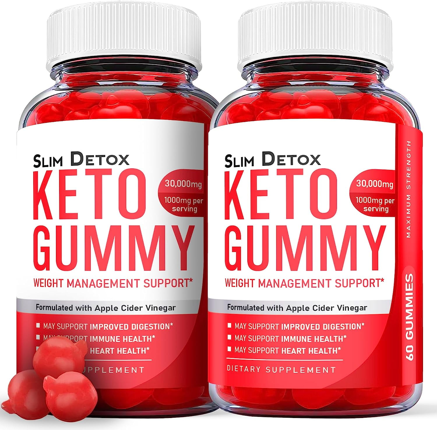 S.O LABS Slim Detox Keto ACV Gummies 2 Pack, Raspberry Ketones, Weight ...
