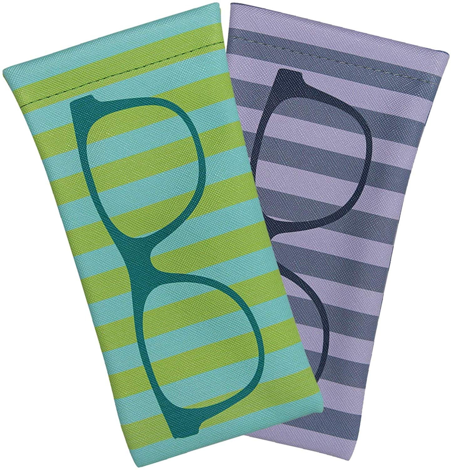 2 Pack Slip In Eyeglass Case Soft Squeeze Top Pouch For Women Men ...