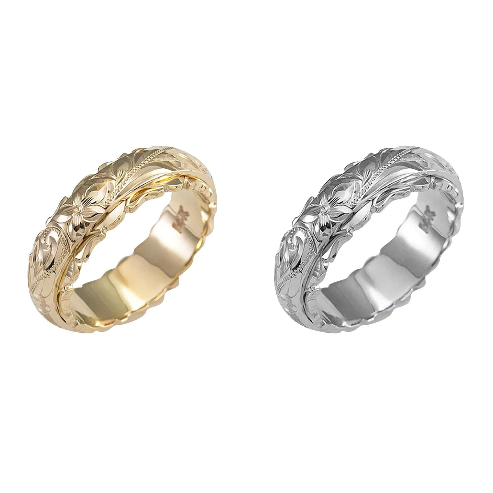 2-Pack,Sliver Silver Rings Elegant Wedding Gold And Jewelry 925 Flower ...