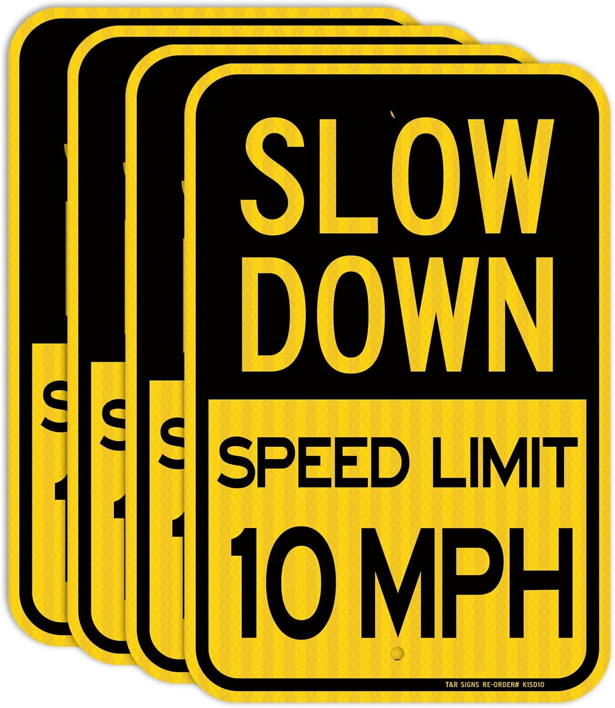 (2 Pack) Slow Down Speed Limit 5 MPH Sign, Slow Down Sign, 16" x 12 ...