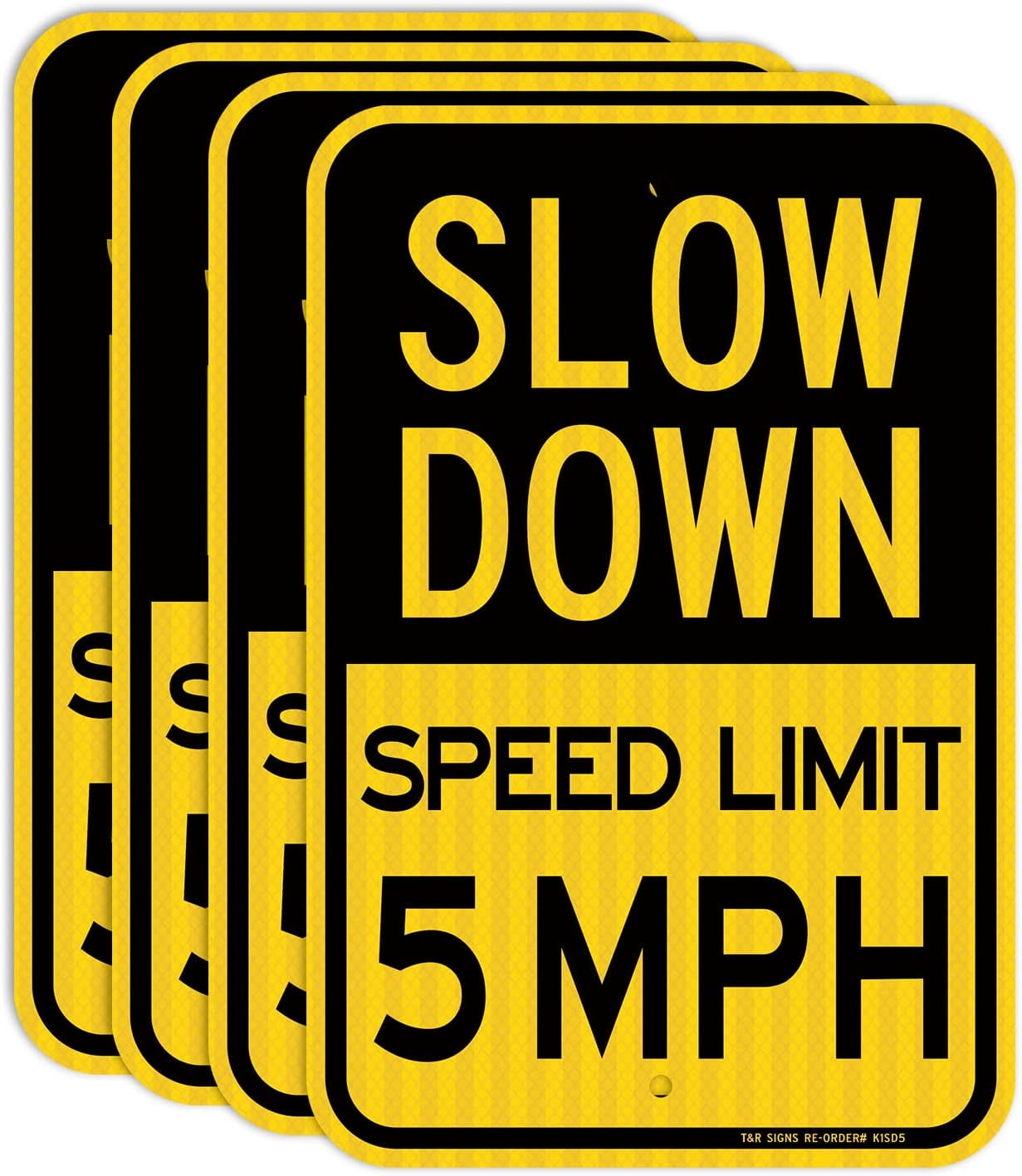 (2 Pack) Slow Down Speed Limit 5 MPH Sign, Slow Down Sign, 16" x 12 ...