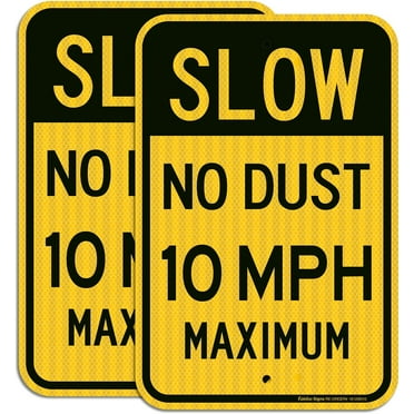 (2 Pack) Speed Limit 25 MPH Sign, Slow Down Sign, Traffic Sign,16 x 12 ...
