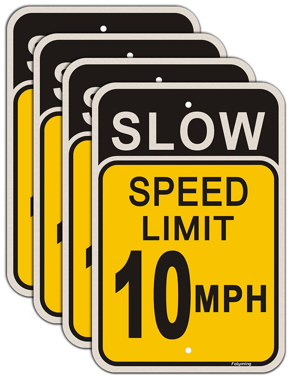 2 Pack Slow Speed Limit 10 MPH Sign Slow Down Sign 16 x 12 Inches ...