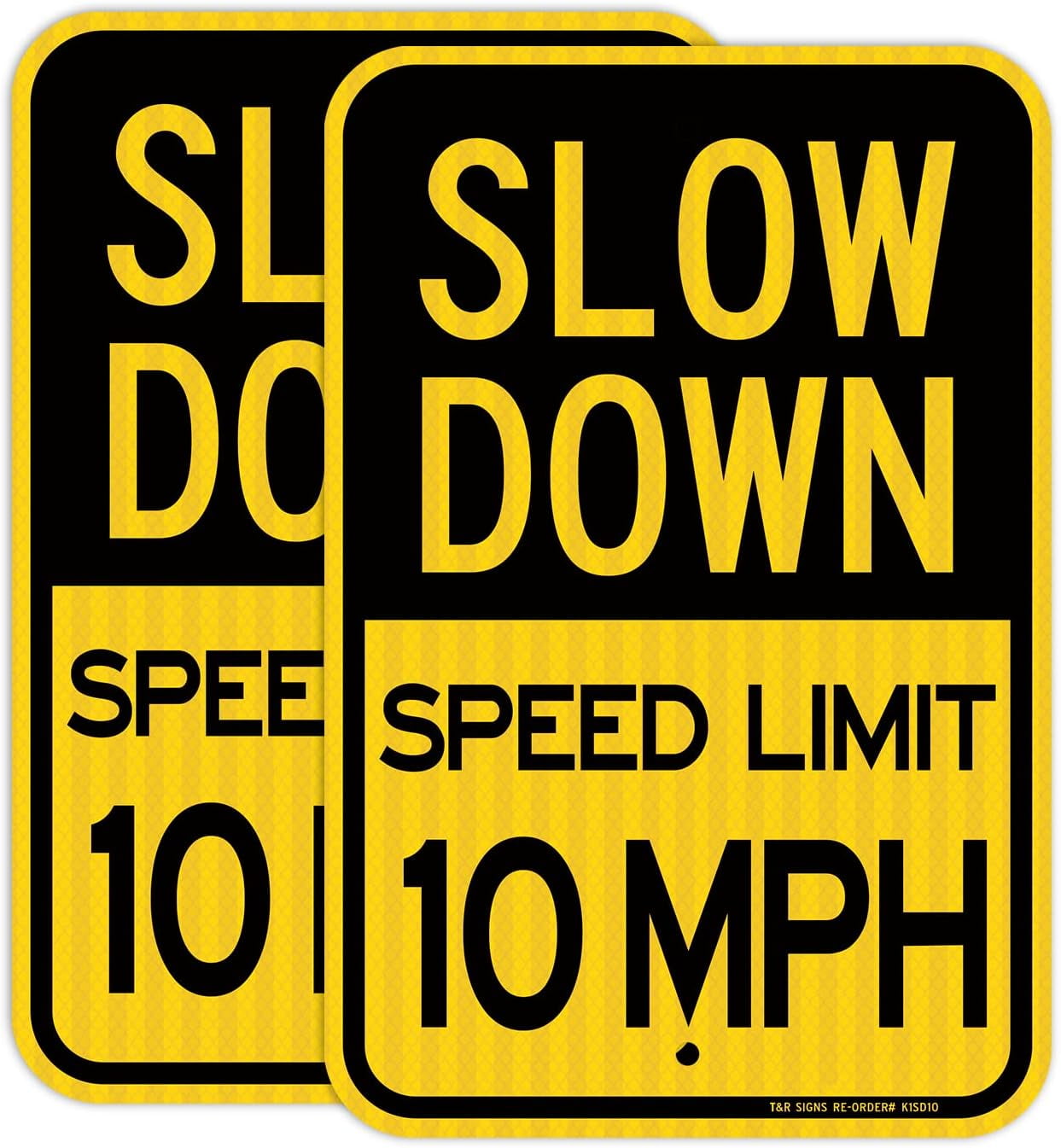 (2 Pack) Slow Down Speed Limit 5 MPH Sign, Slow Down Sign, 16" x 12 ...
