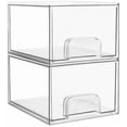 2 Pack Small Clear Stackable Storage Drawers,Acrylic Bathroom Makeup ...